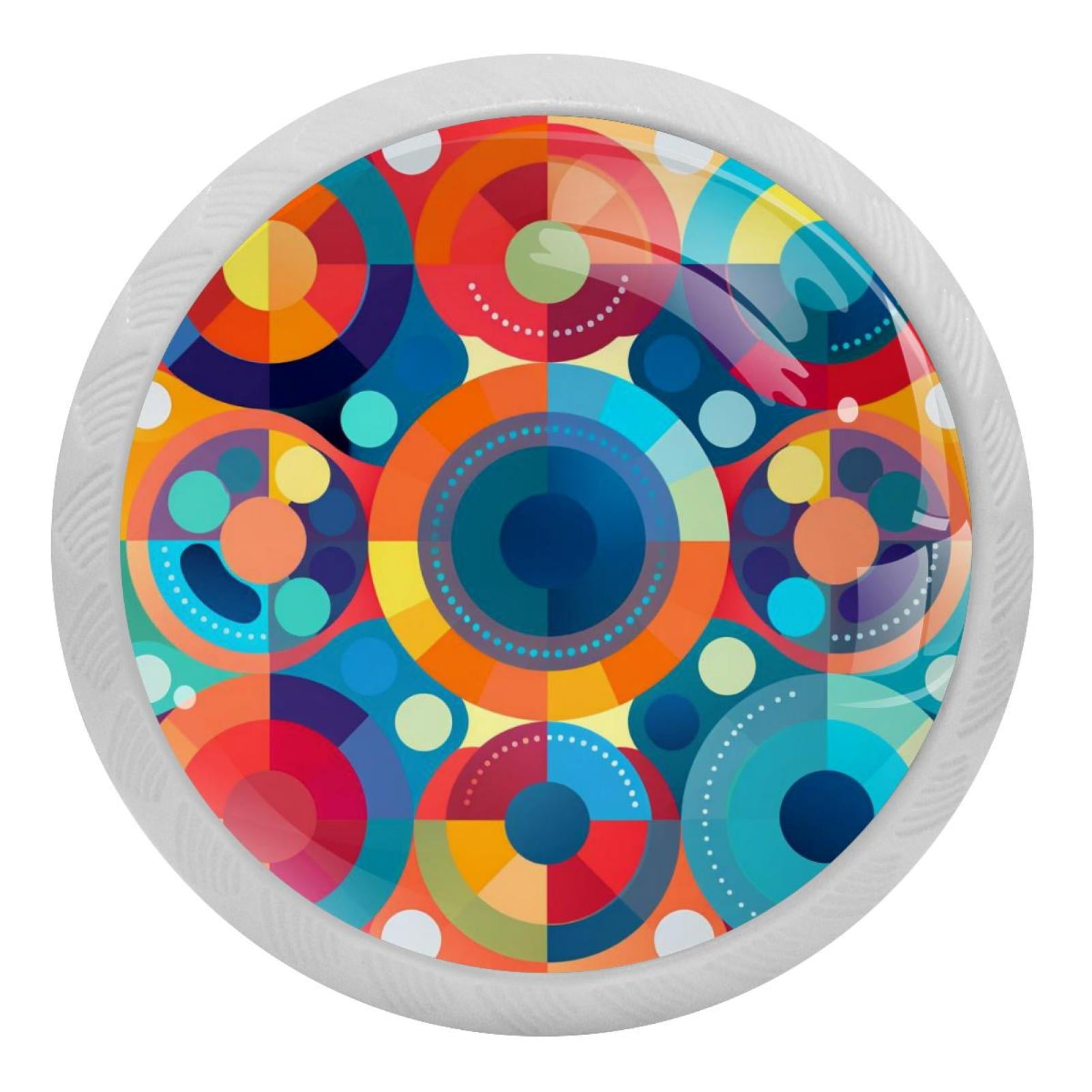 Geometric Cube Round Glow-in-the-Dark Door Knobs 4-Pack with Screws ...