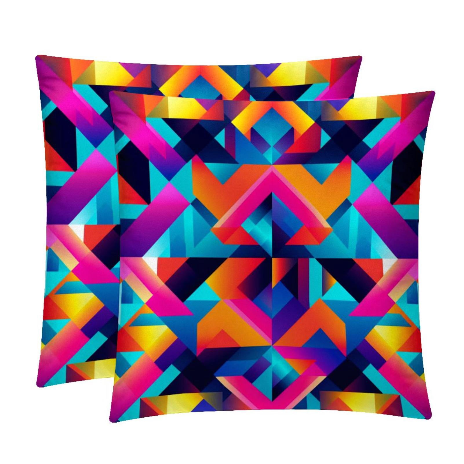 Geometric Cube Set - Decorative Pillows Covers, Velvet Throw Pillow ...