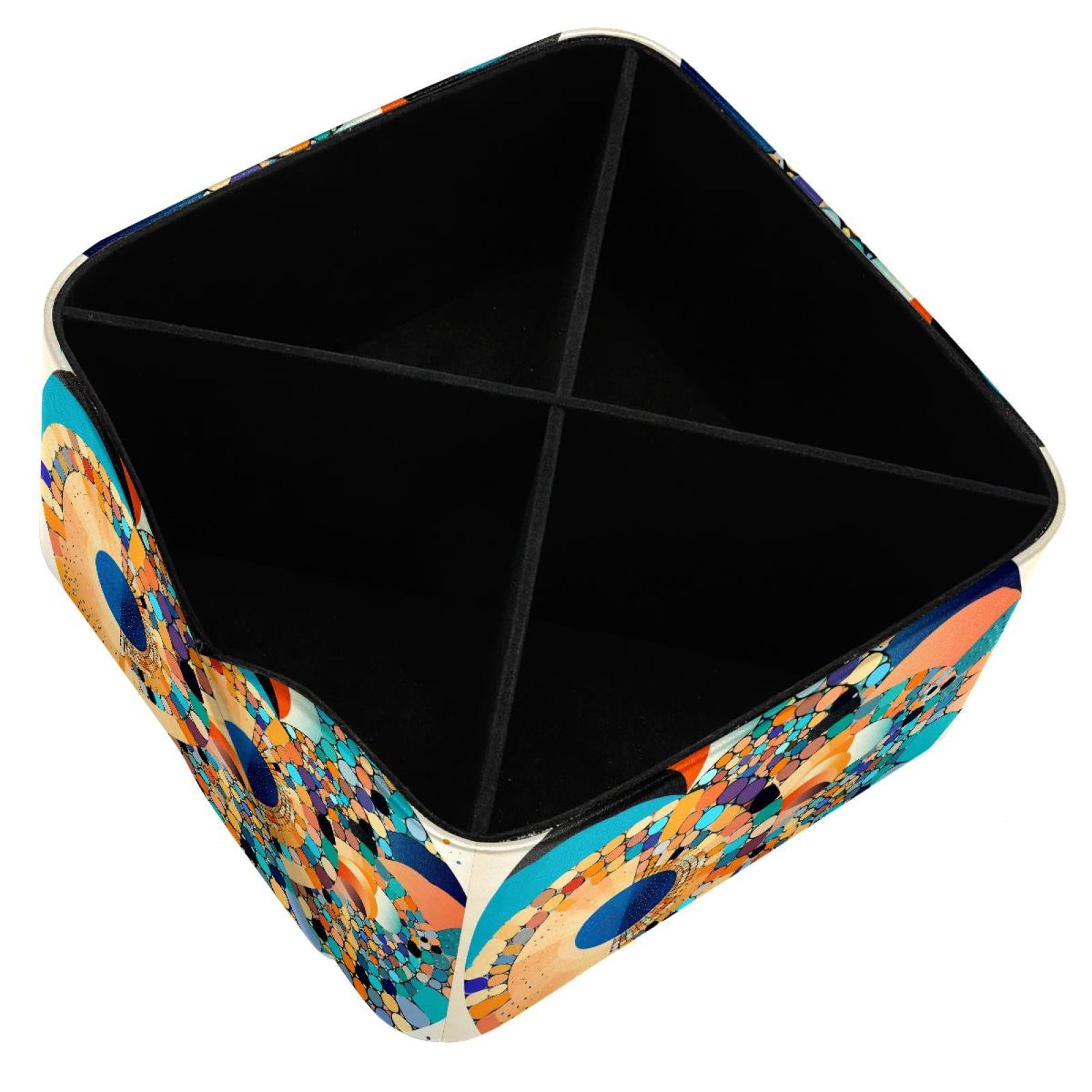 Geometric Cube Square Pen Case Pencil Organizer Brush Holder with 4 ...