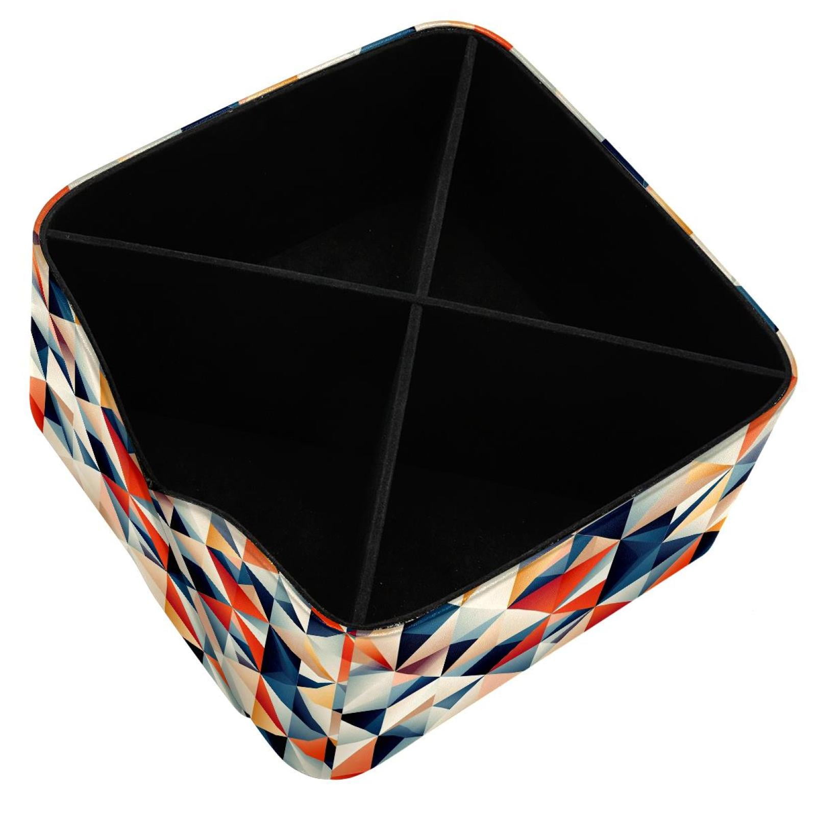 Geometric Cube Square Pen Organizer with 4 Compartments, Removable ...