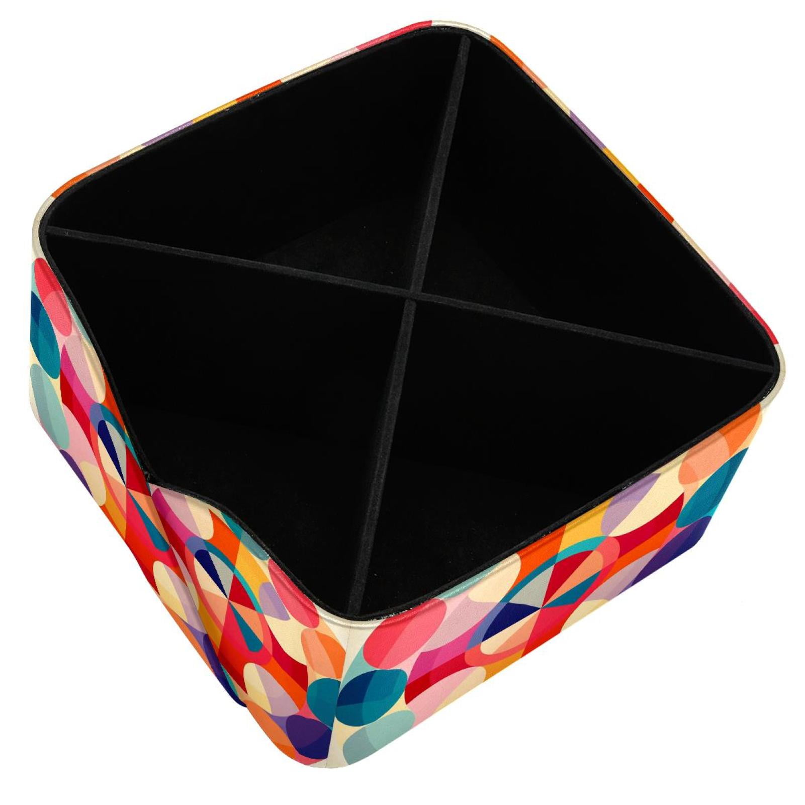 Geometric Cube Square Pencil Case with 4 Compartments, Removable ...