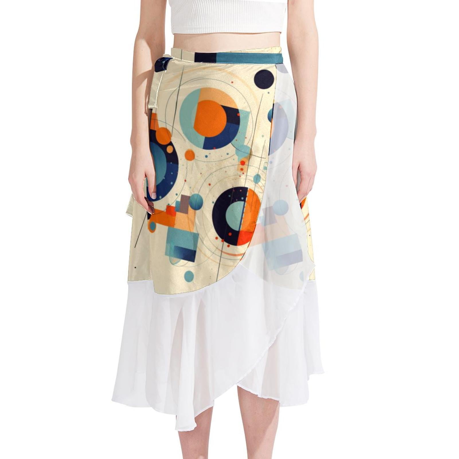 Geometric Cube Stunning Chiffon Beach Dresses with Polyester Straps for ...
