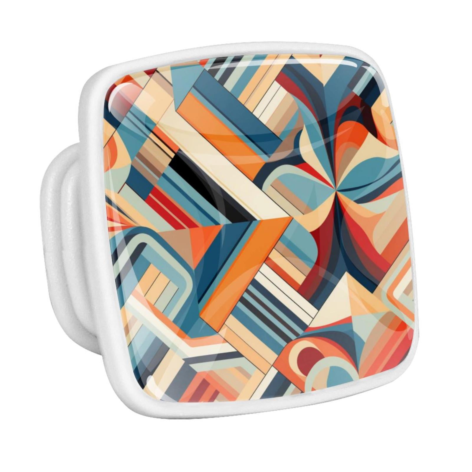 Geometric Cubic Math Fluorescent Drawer Pulls with Screws Square 4-Pack ...