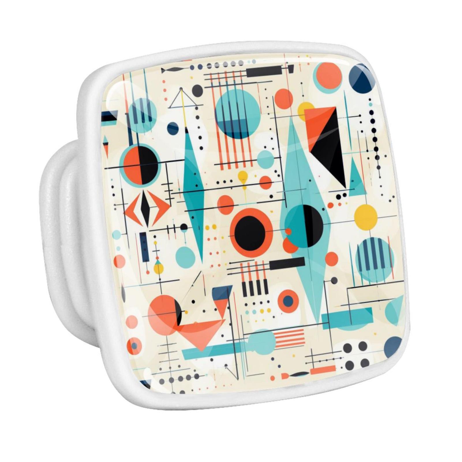 Geometric Cubic Math Fluorescent Drawer Pulls with Screws Square 4-Pack ...