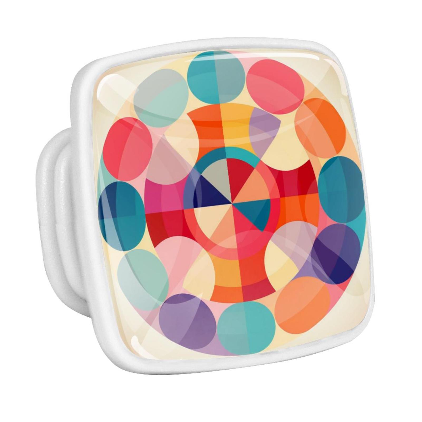 Geometric Cubic Math Fluorescent Drawer Pulls with Screws Square 4-Pack ...