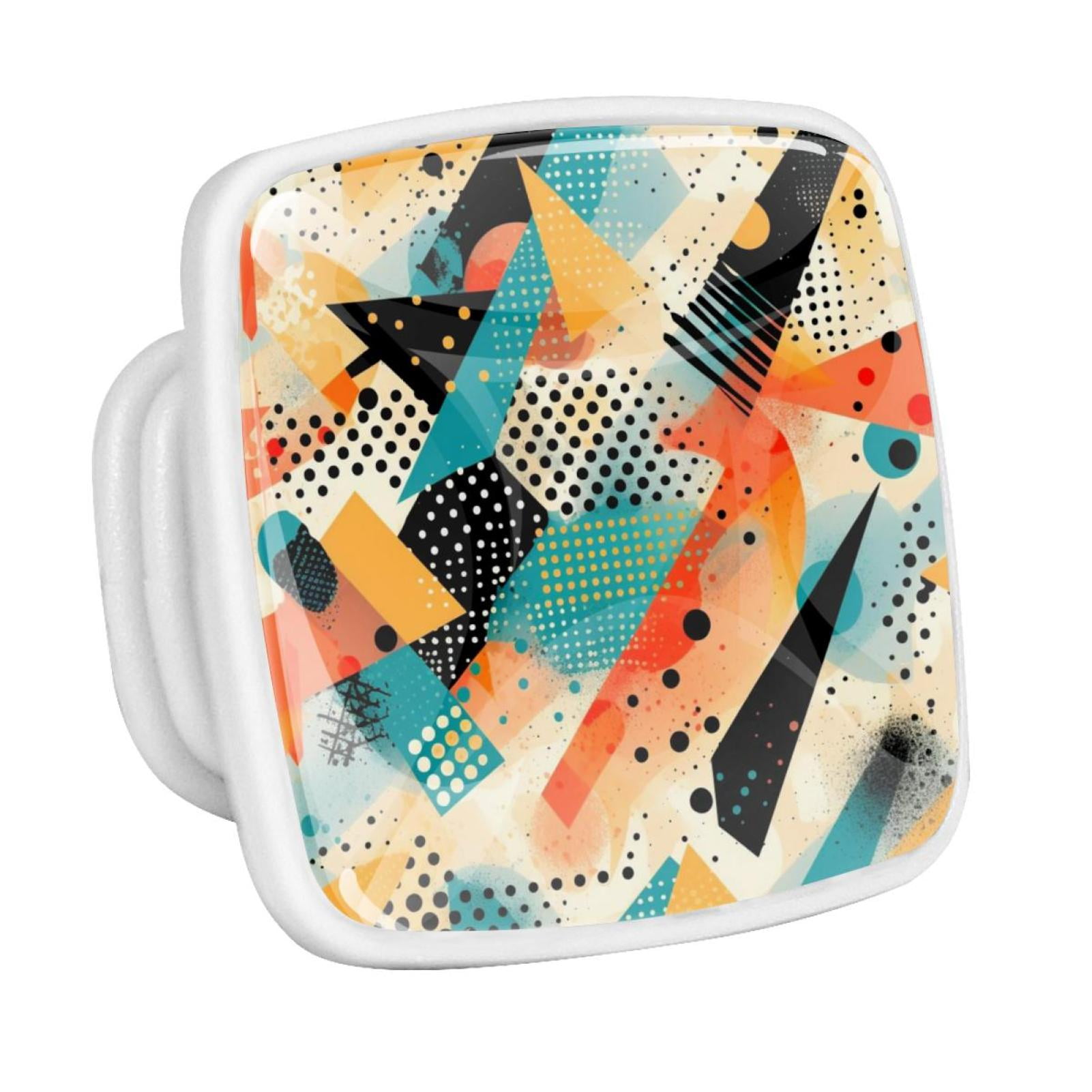 Geometric Cubic Math Fluorescent Drawer Pulls with Screws Square 4-Pack ...