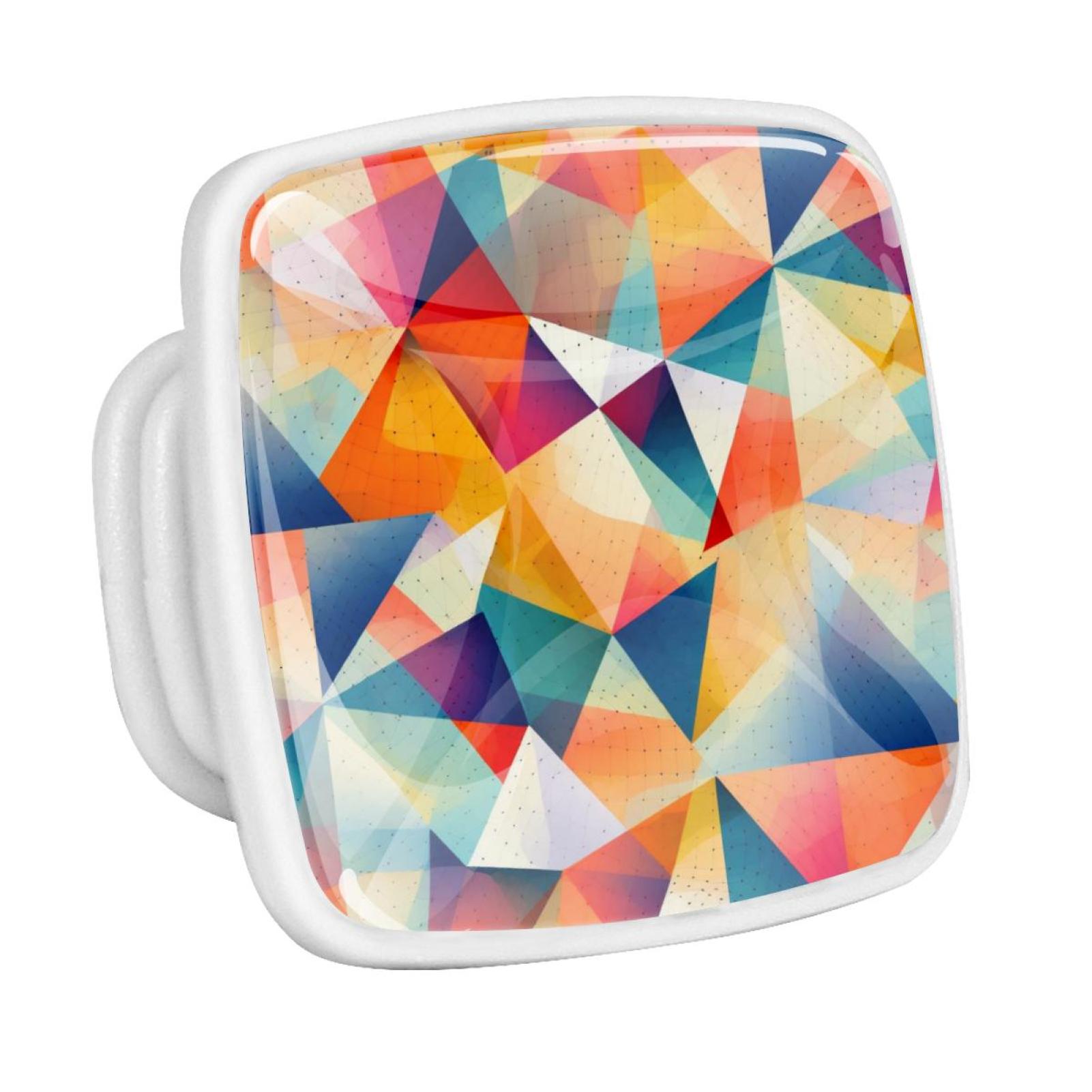 Geometric Cubic Math Fluorescent Drawer Pulls with Screws Square 4-Pack ...