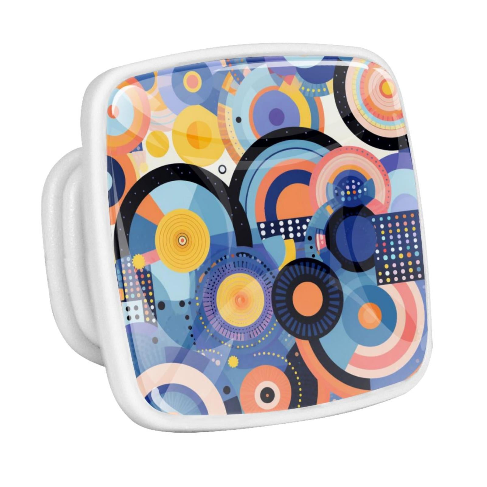 Geometric Cubic Math Fluorescent Drawer Pulls with Screws Square 4-Pack ...