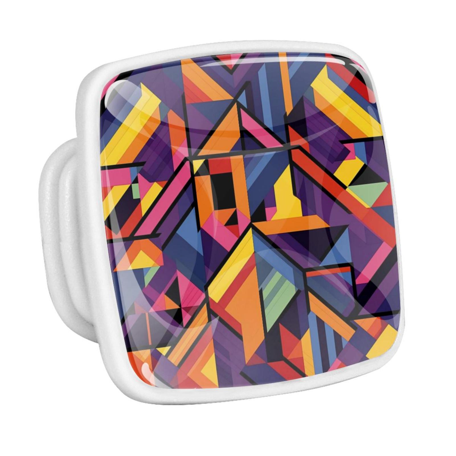 Geometric Cubic Math Fluorescent Drawer Pulls with Screws Square 4-Pack ...