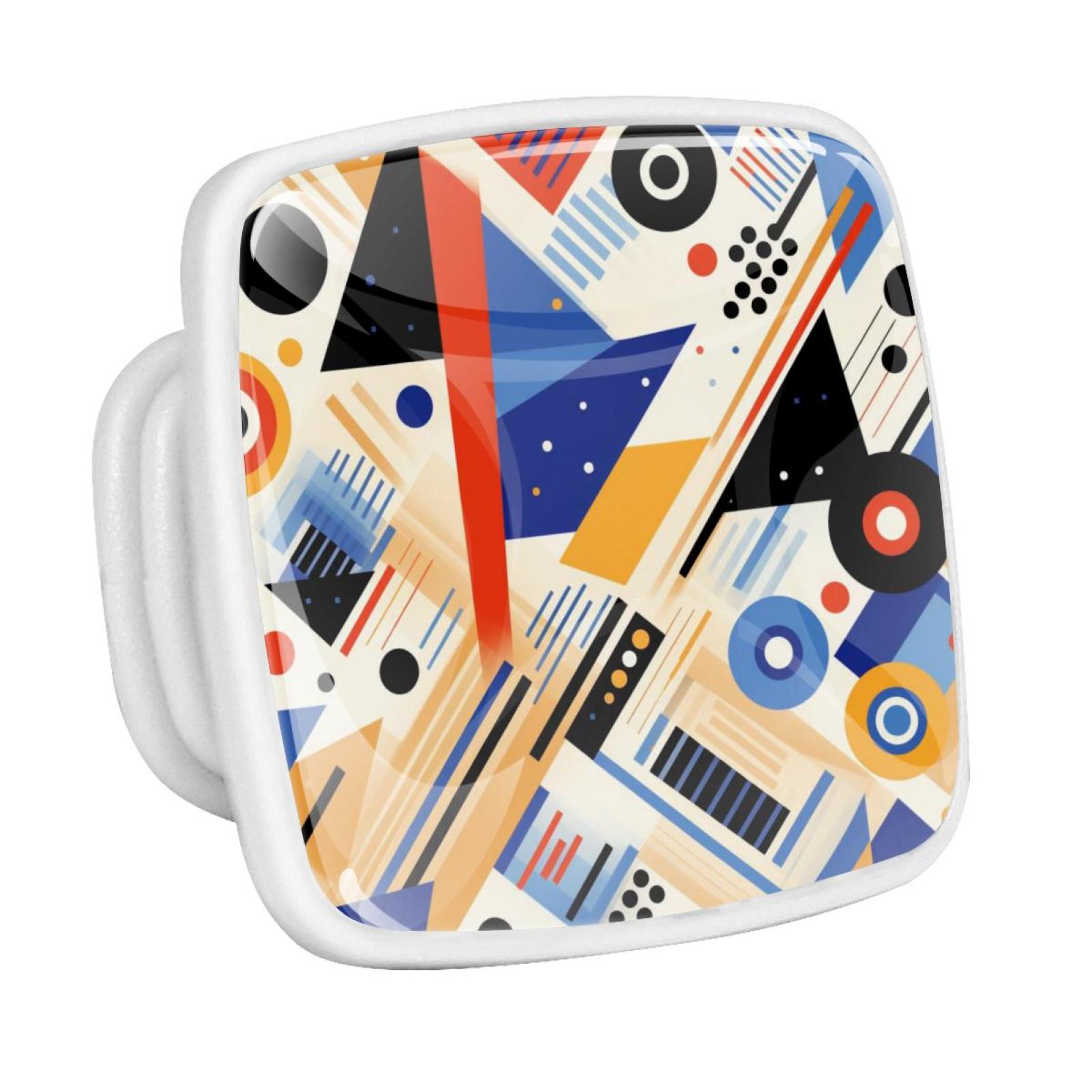 Geometric Cubic Math Fluorescent Drawer Pulls with Screws Square 4-Pack ...