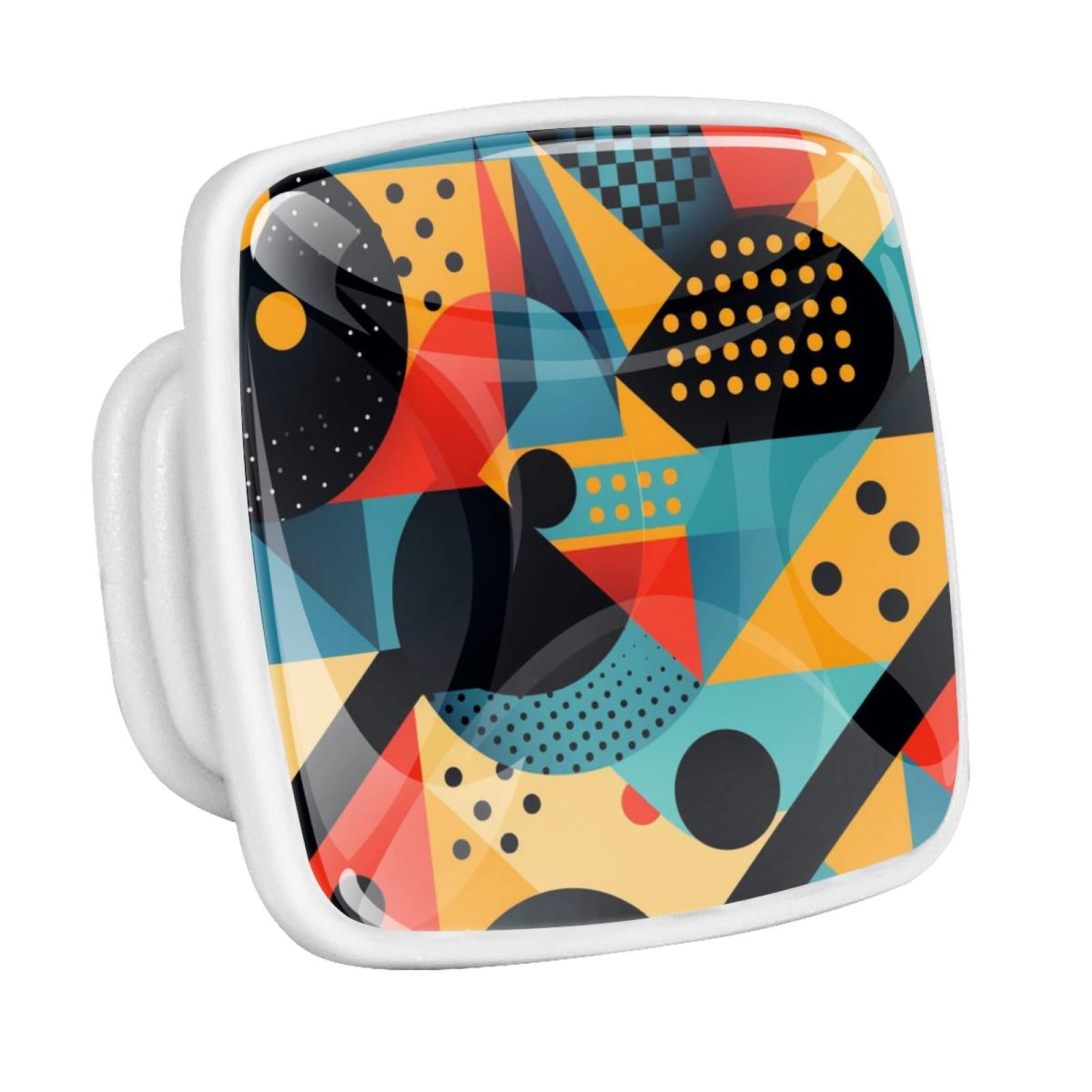 Geometric Cubic Math Fluorescent Drawer Pulls with Screws Square 4-Pack ...