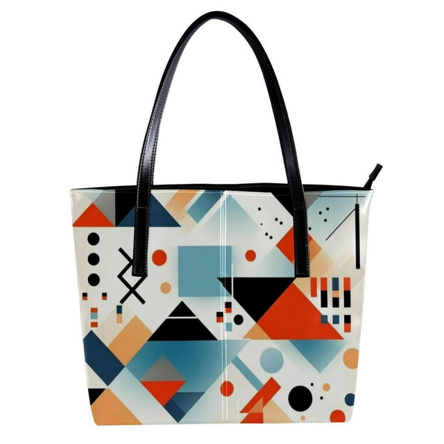 Geometric Cubic Math Leather Stitching Handbag High Quality Fashion ...