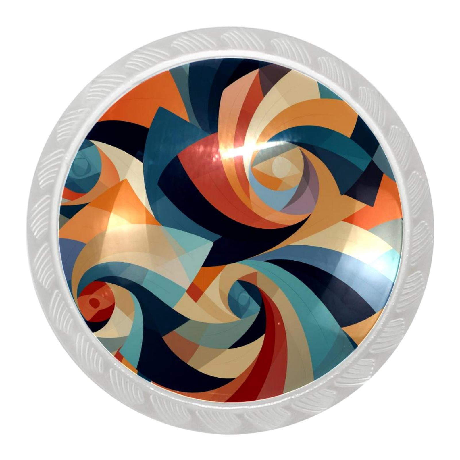 Geometric Cubic Math Pattern 4 PCS Cabinet Knob Drawer Knob Cabinet ...