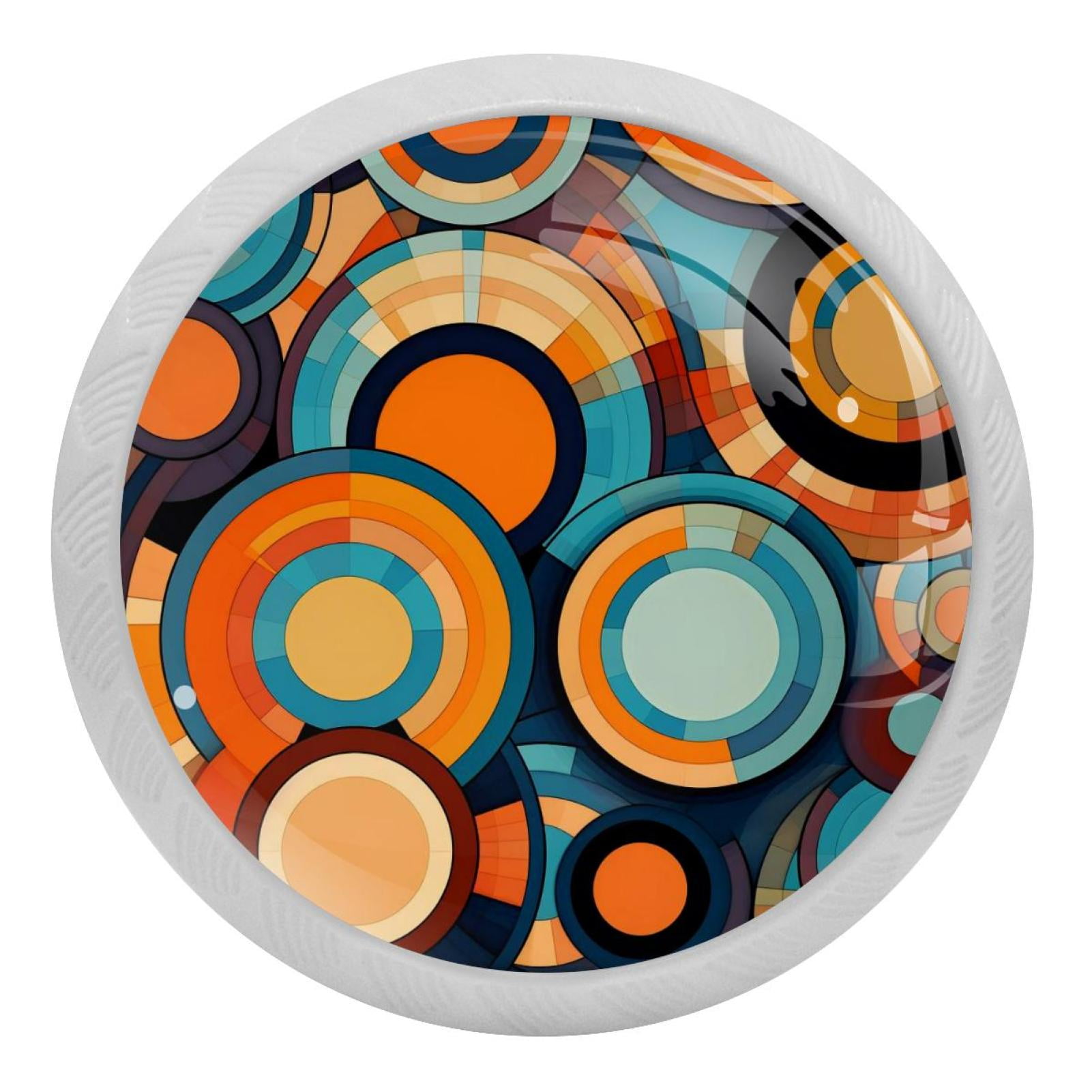 Geometric Cubic Math Pattern 4PCS Cabinet Knobs Pulls Fluorescent ...
