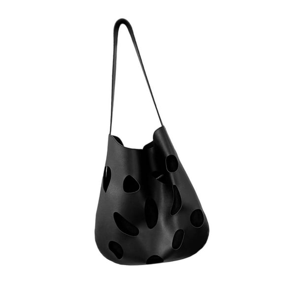 Geometric Cutout Shoulder Purse PVC Fabric Spacious Compartment ...