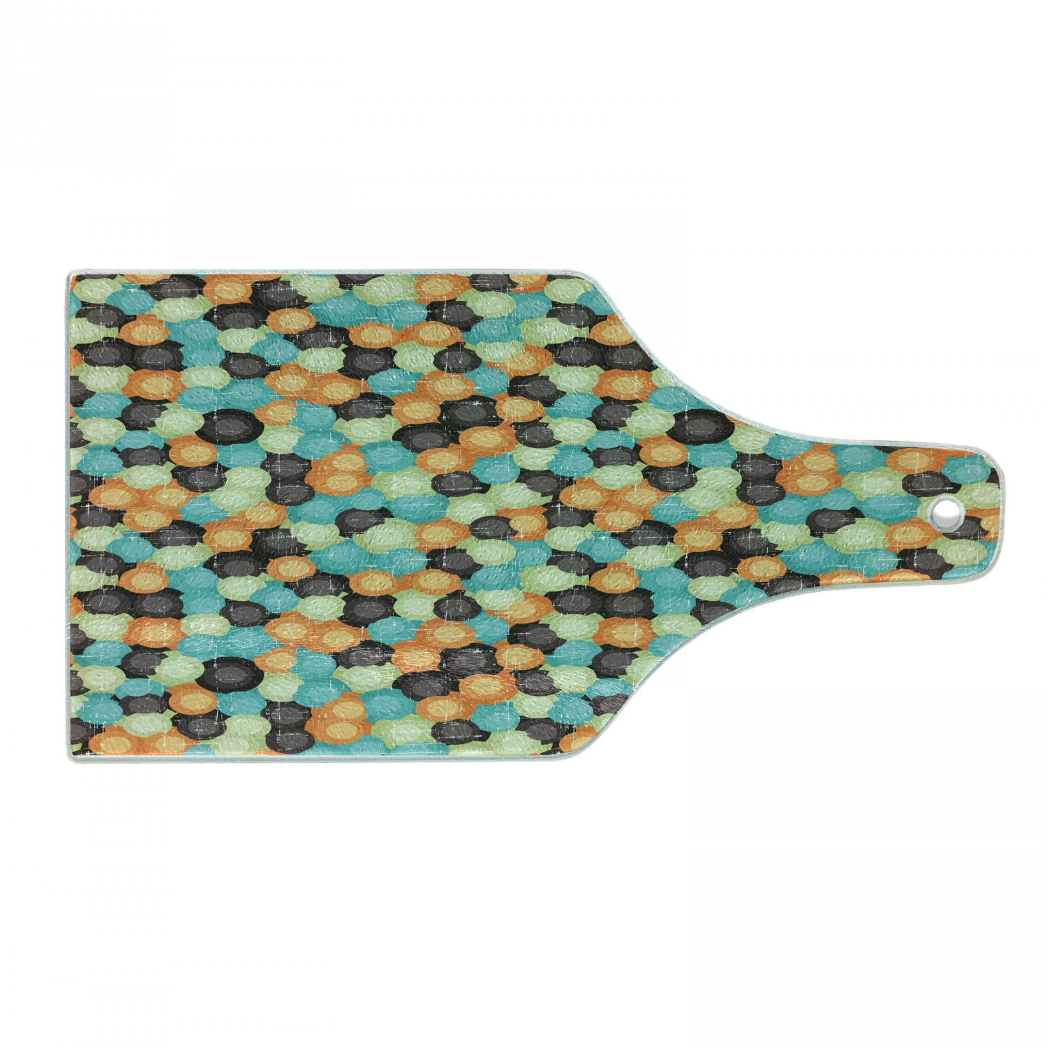 Geometric Cutting Board, Grunge Colorful Circles with Effects Odd Disc ...