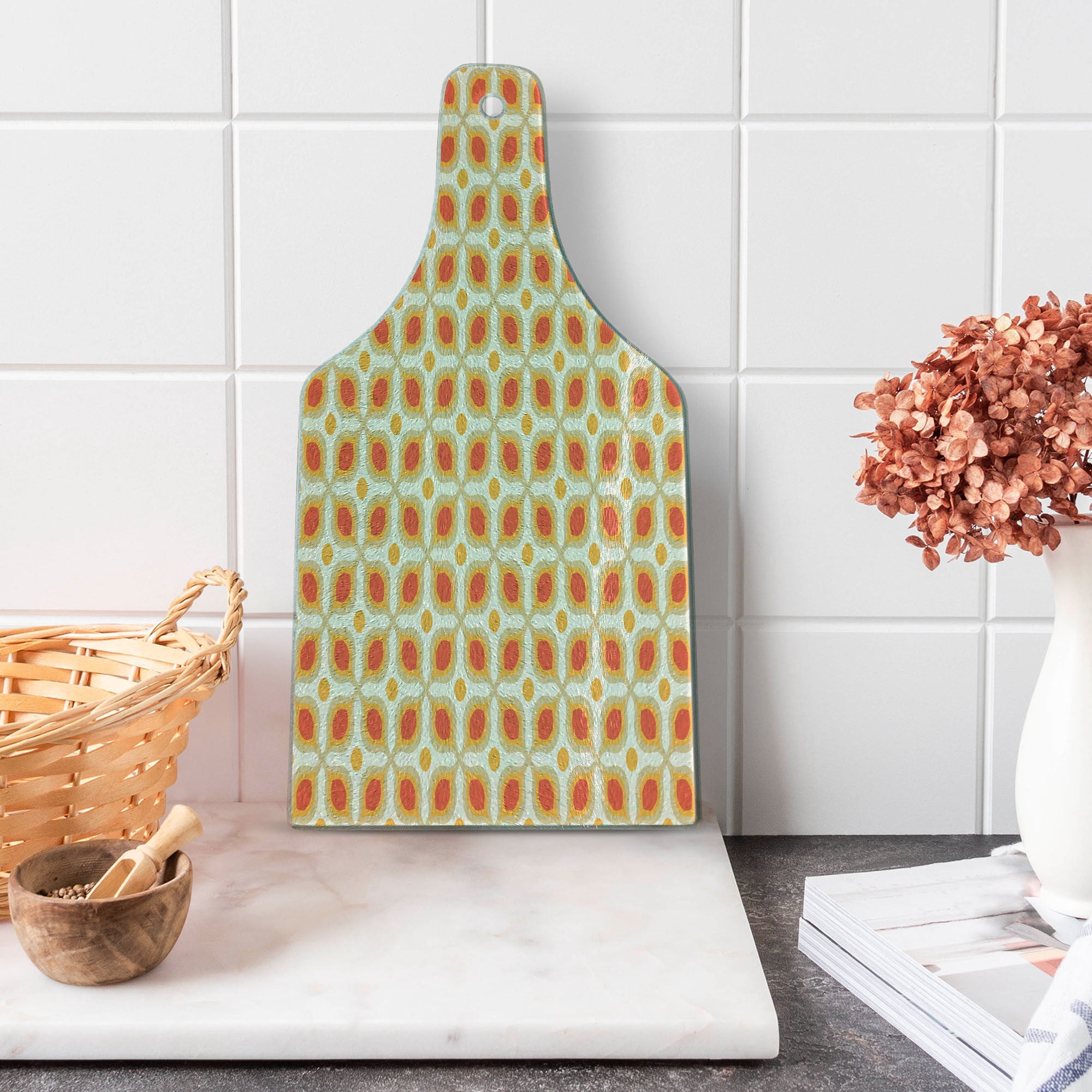 Geometric Cutting Board, Linked Bold Geometric Shapes 70s Vintage ...
