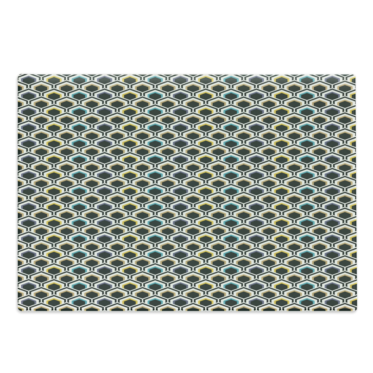 Geometric Cutting Board, Overlapping Hexagonal Shapes with Retro ...
