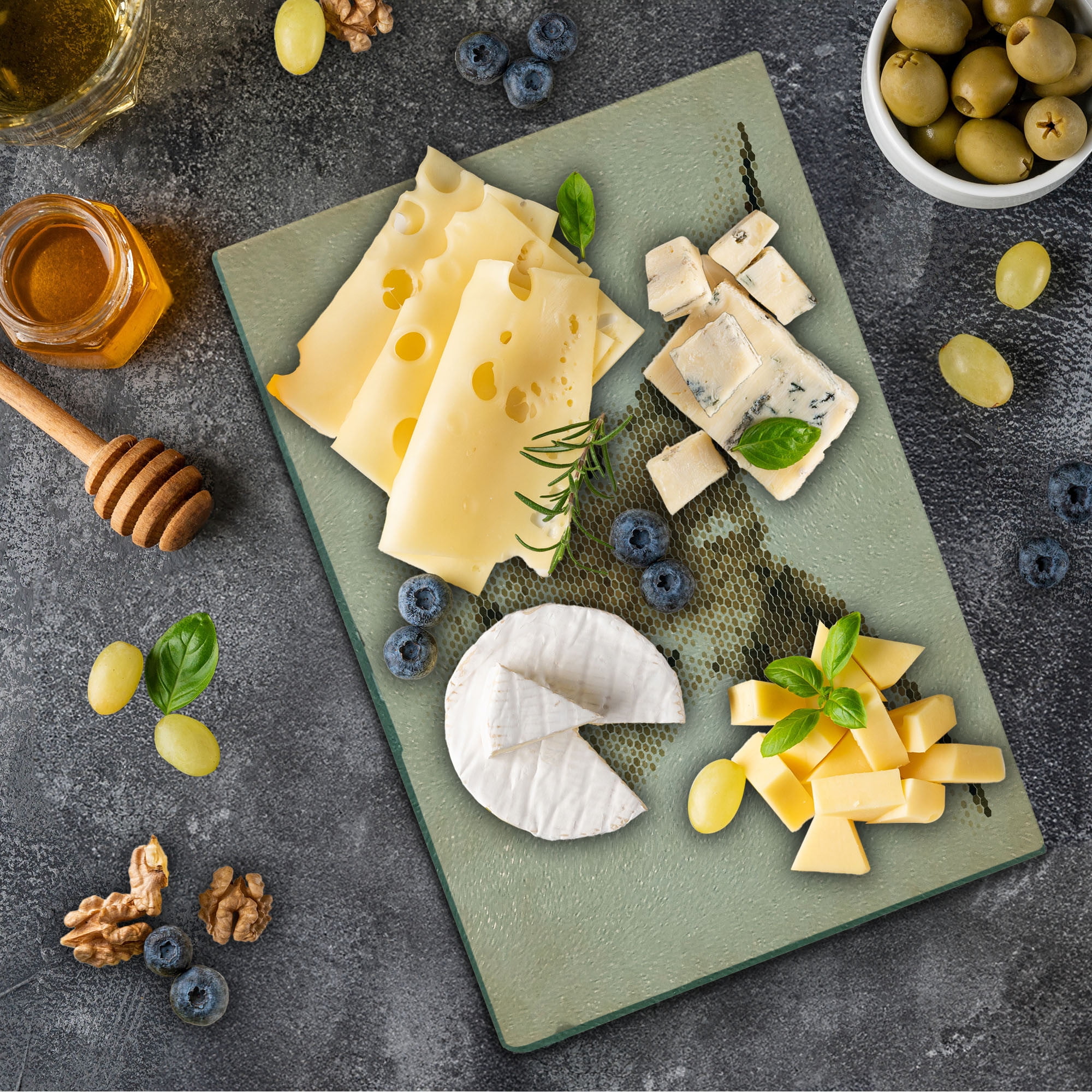 Geometric Cutting Board, Rabbit Portrait Digital Geometrical Dots ...