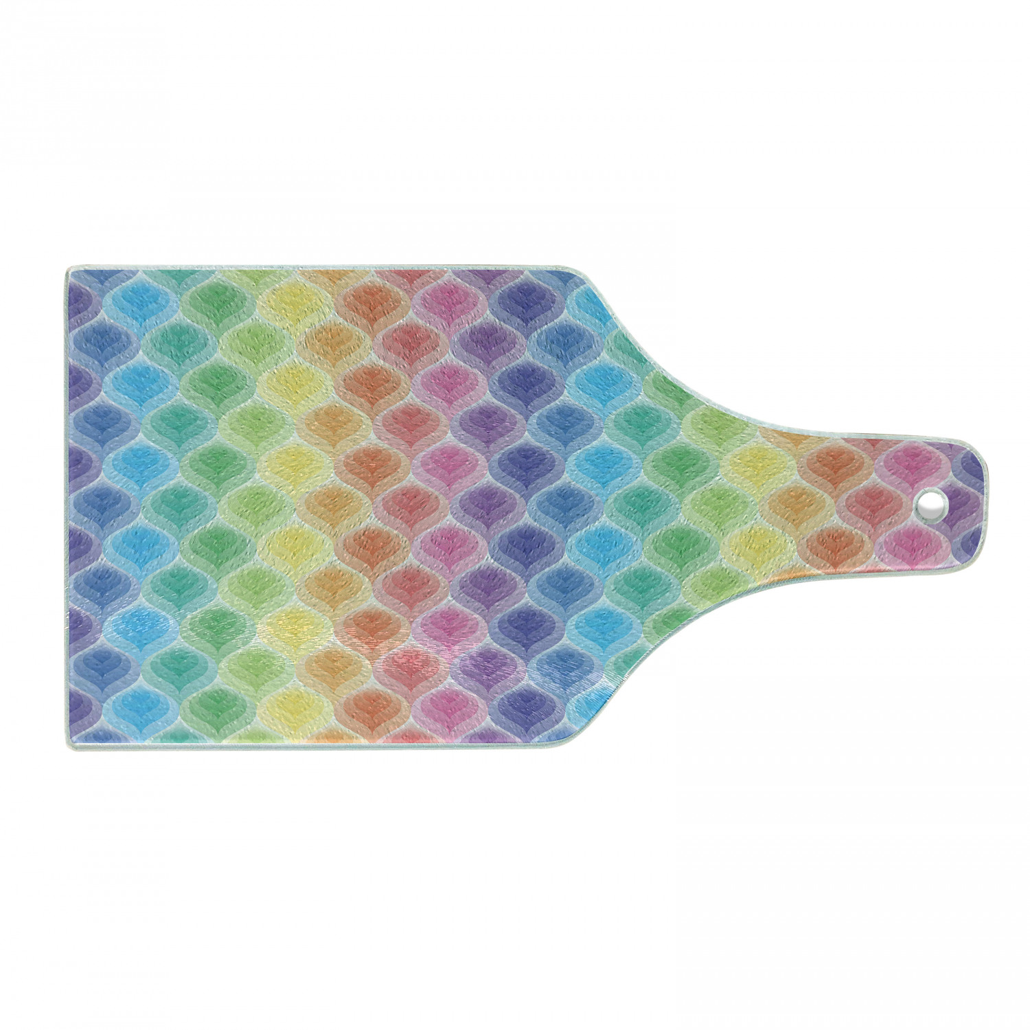 Geometric Cutting Board, Rainbow Colored Ornamental Vintage Floral ...