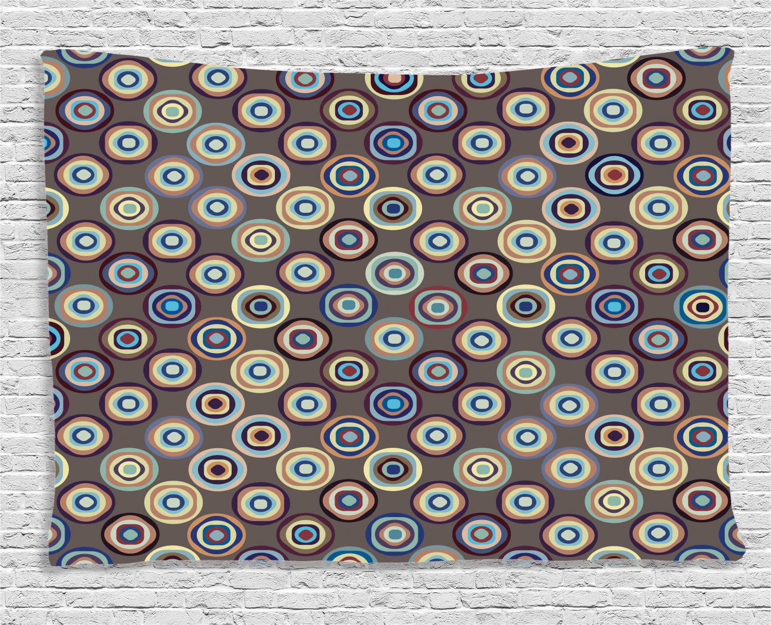 Geometric Decor Tapestry, Disc Shaped Circular Gradient Rounds Curve ...