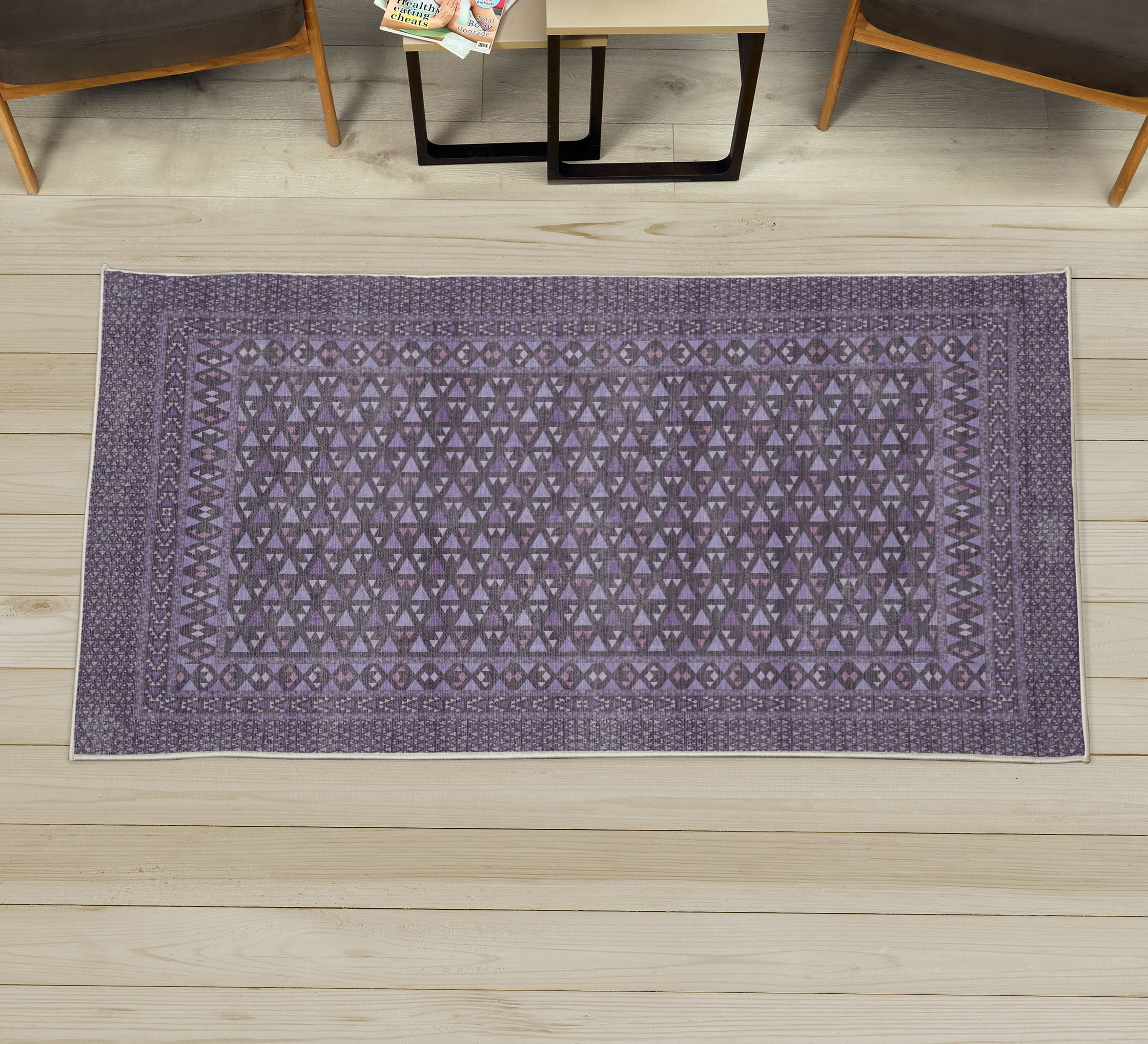 Geometric Decorative Rug, Minimal Design Abstract Triangle Shapes in ...