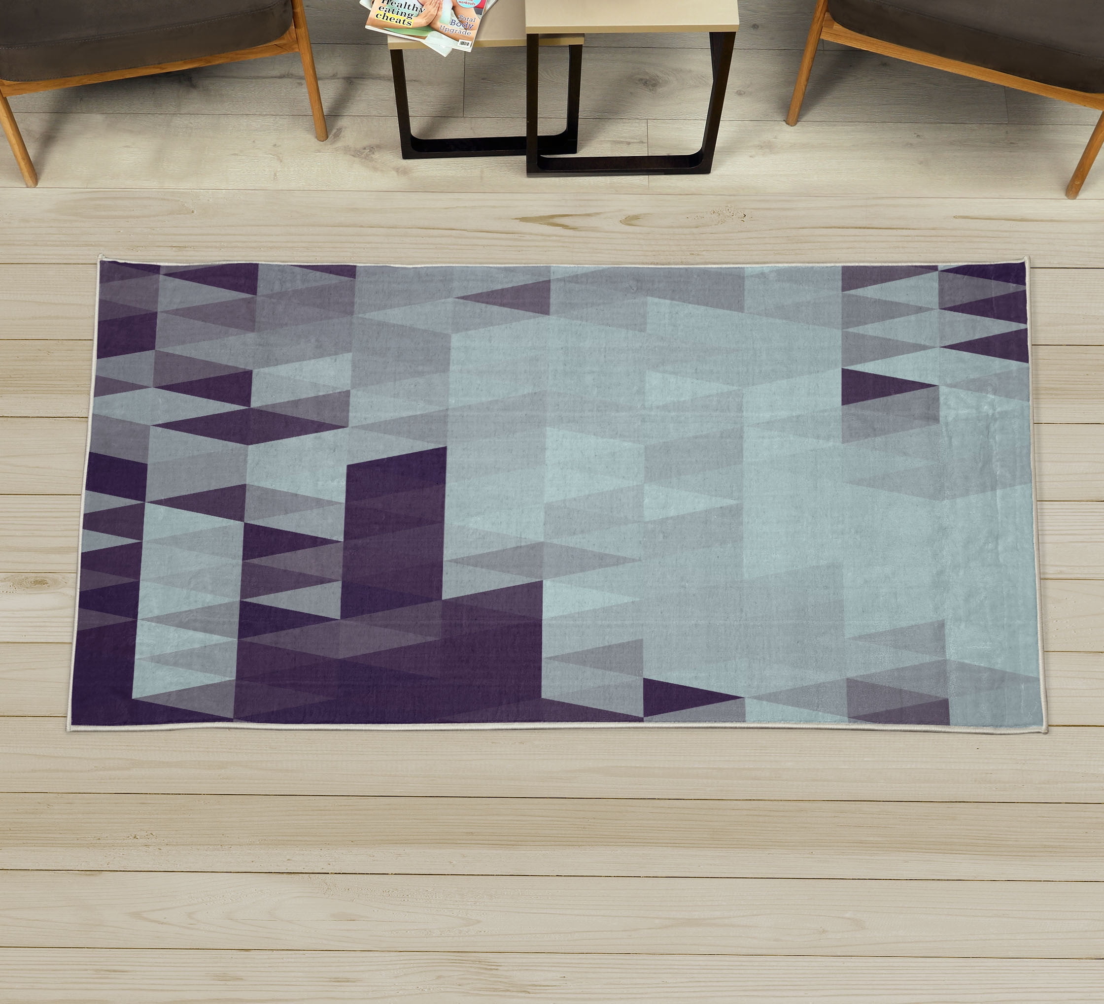 Geometric Decorative Rug, Triangle Mosaic Shapes Patterns with Abstract ...