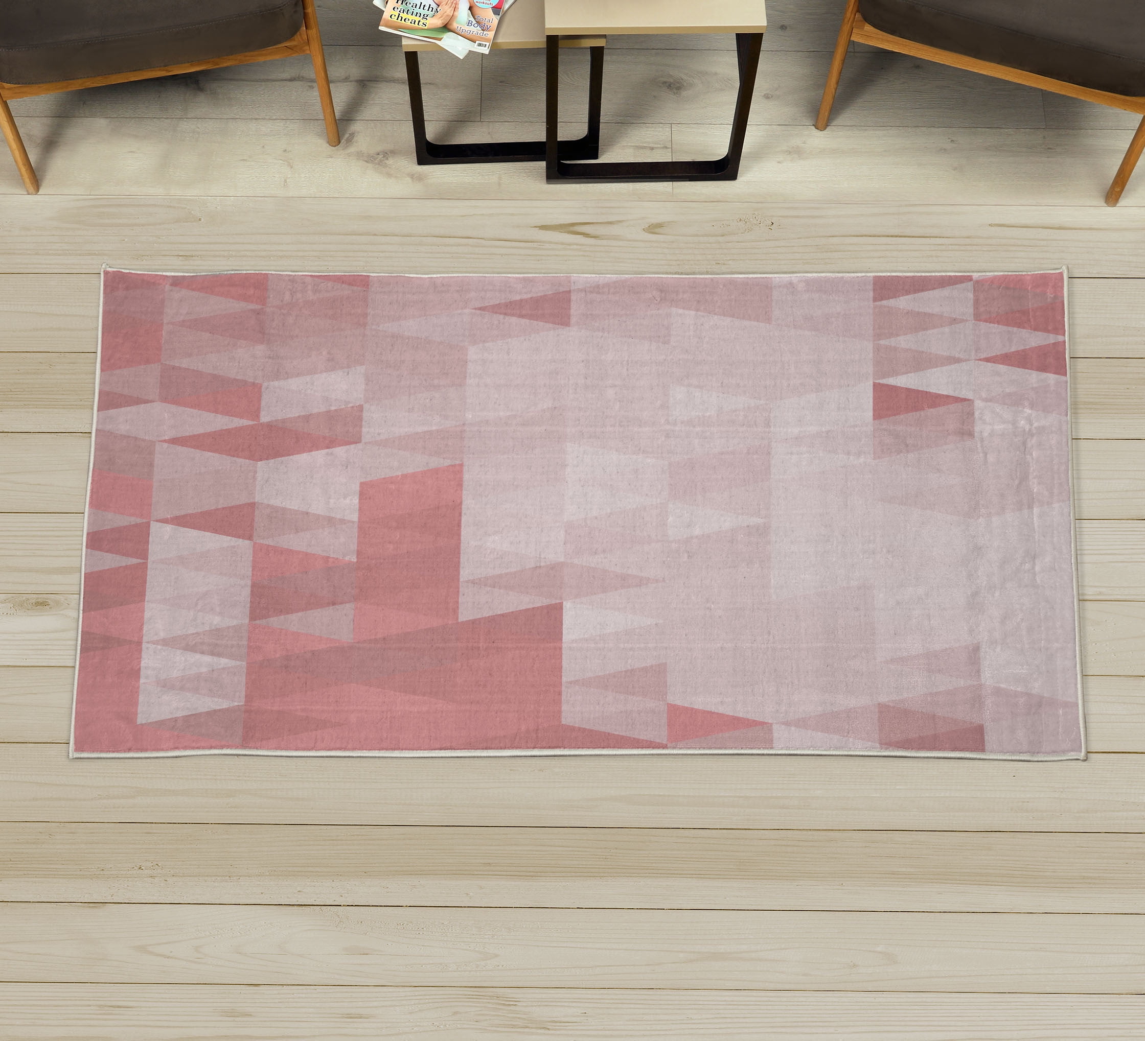 Geometric Decorative Rug, Triangle Mosaic Shapes Patterns with Abstract ...