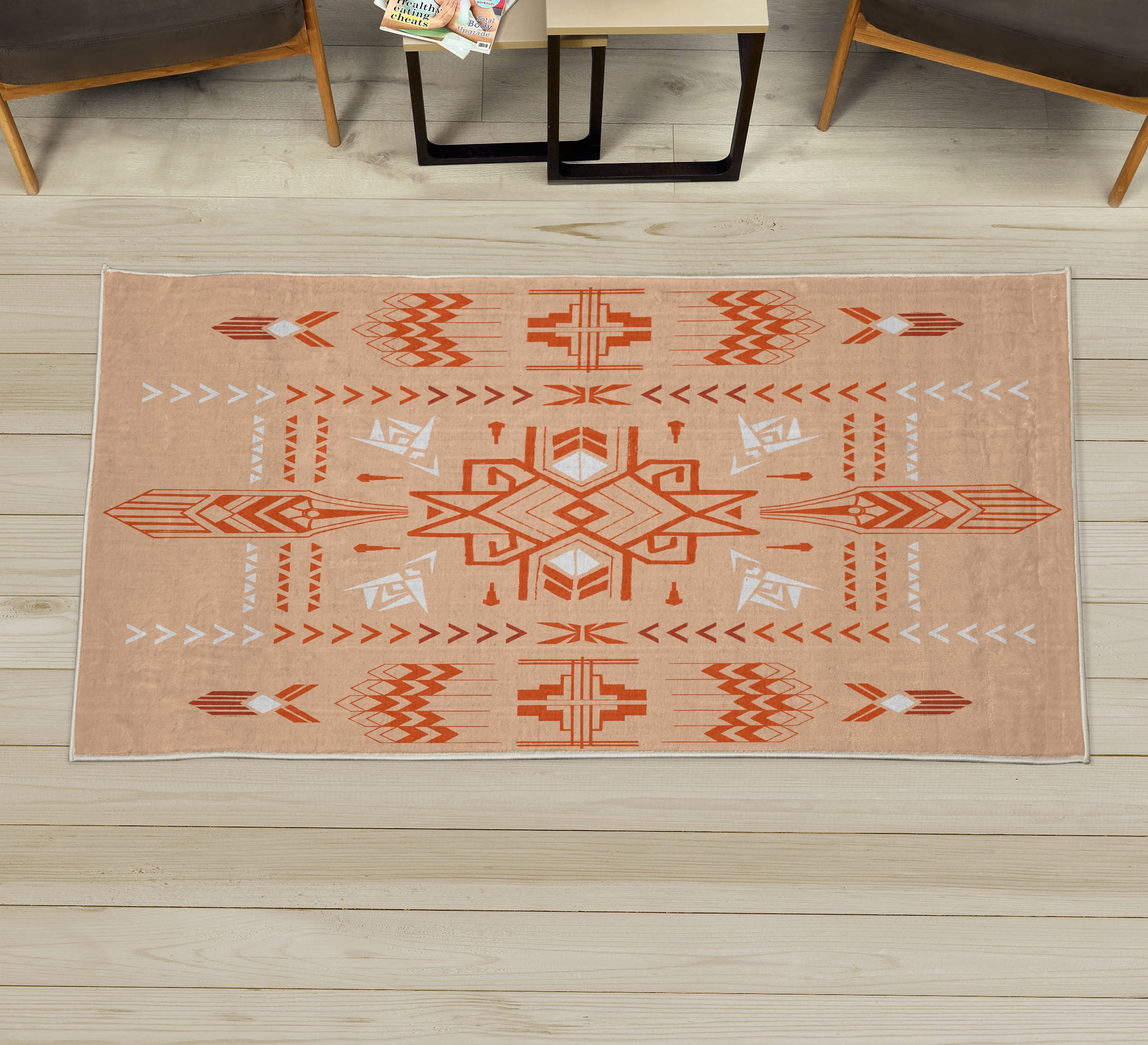 Geometric Decorative Rug, Tribal Hand Drawn Vintage Aztec Background in ...