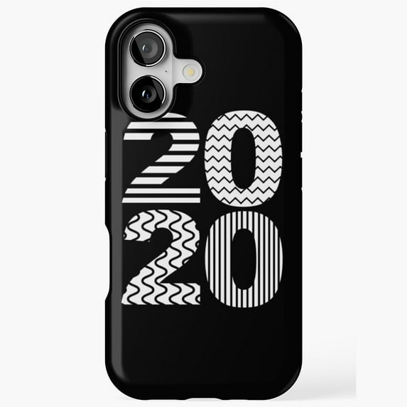 Geometric Design 2020 New Year Phone Case with iPhone 17 to 11 Pro Max ...