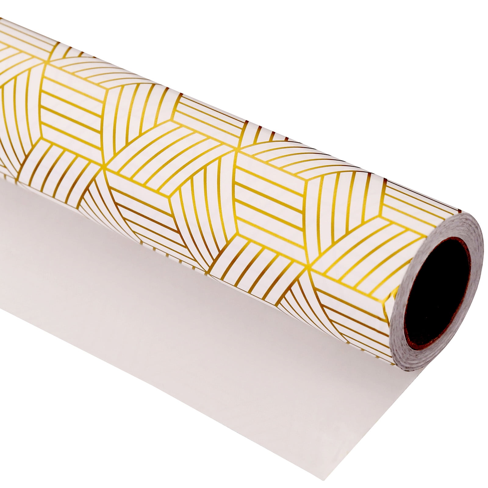 AUCLAY 17.7 Inch X 33 Feet Geometric Design Gift Wrap Paper Roll ...