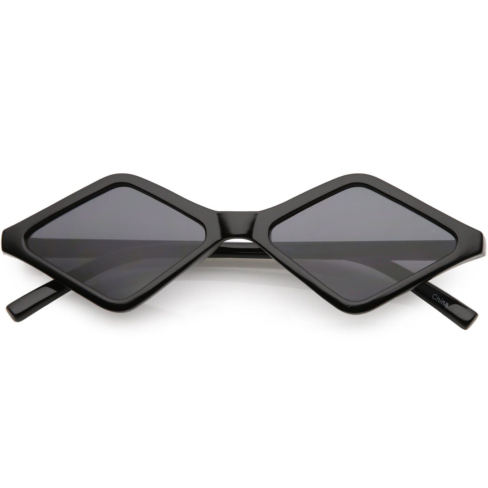 Geometric Diamond Shape Sunglasses Slim Arms Neutral Colored Lens 54mm ...