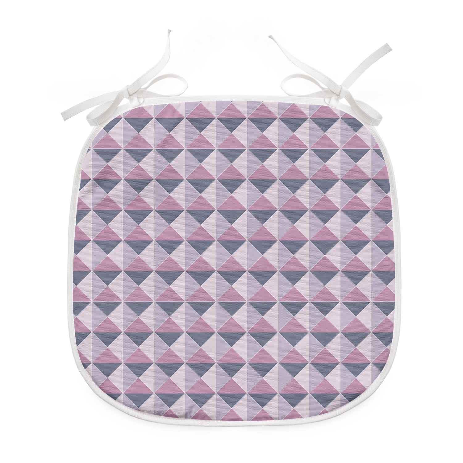 Geometric Dining Chair Pad, Ornamental Grid Style Arrangement with ...