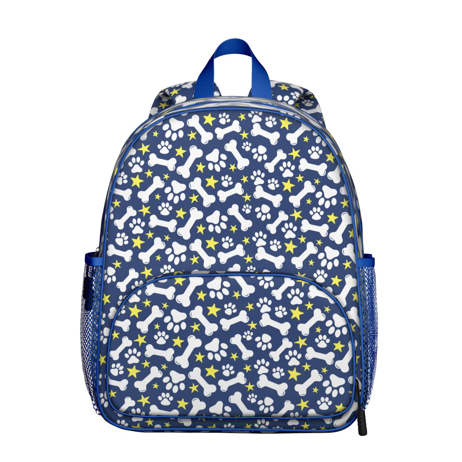 Geometric Dog Pattern Student Backpack – Playful Puppy Paw Print with ...