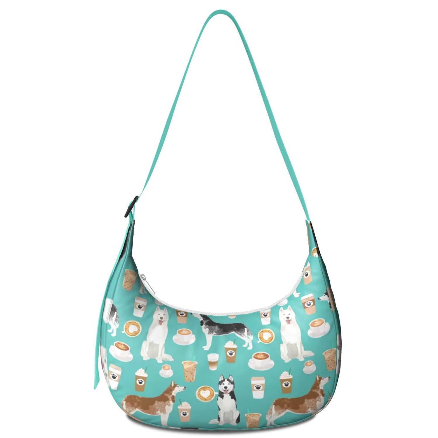 Geometric Dog Print Crossbody Bag – Artistic Canine Pattern, Adjustable ...
