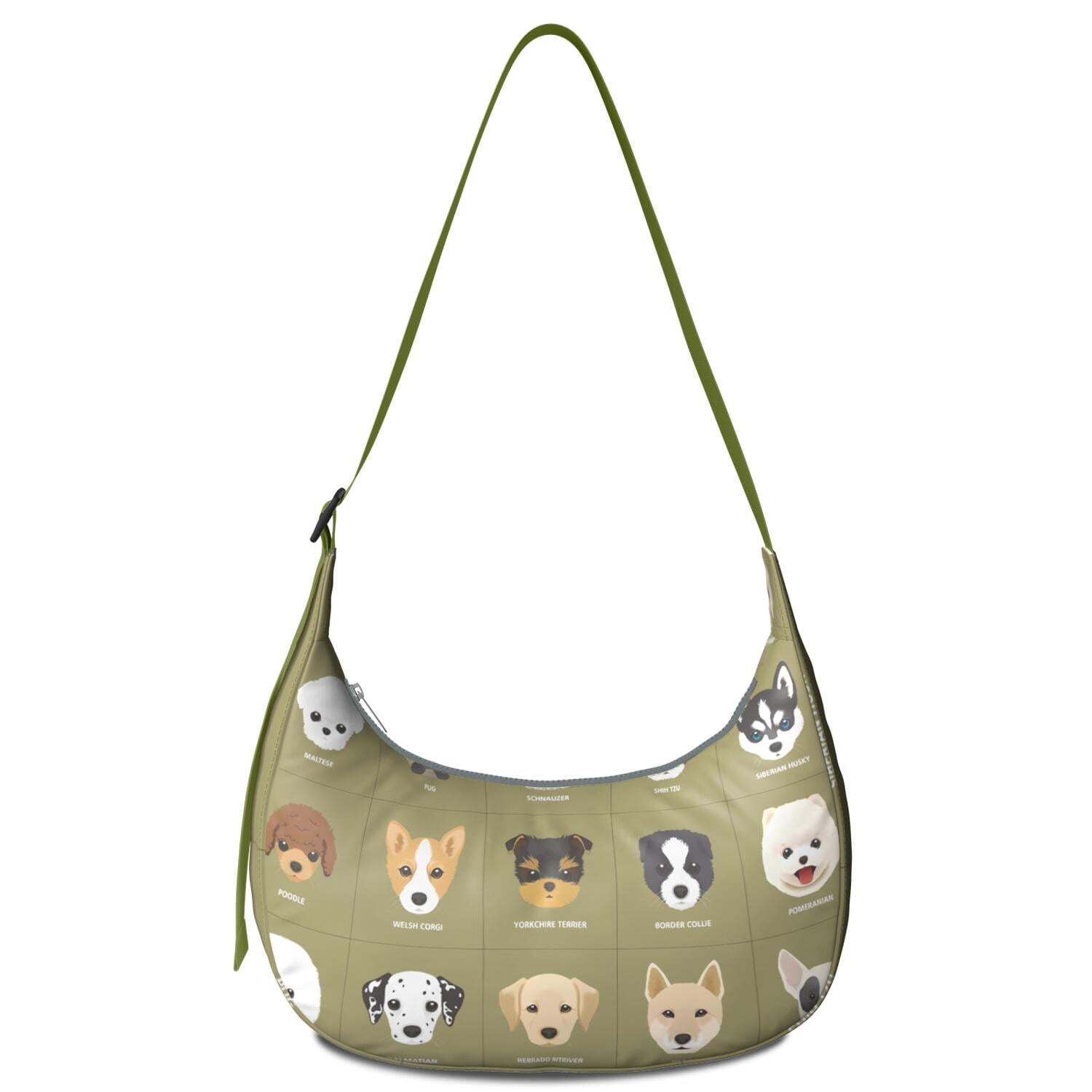 Geometric Dog Print Crossbody Bag – Artistic Canine Pattern, Adjustable ...