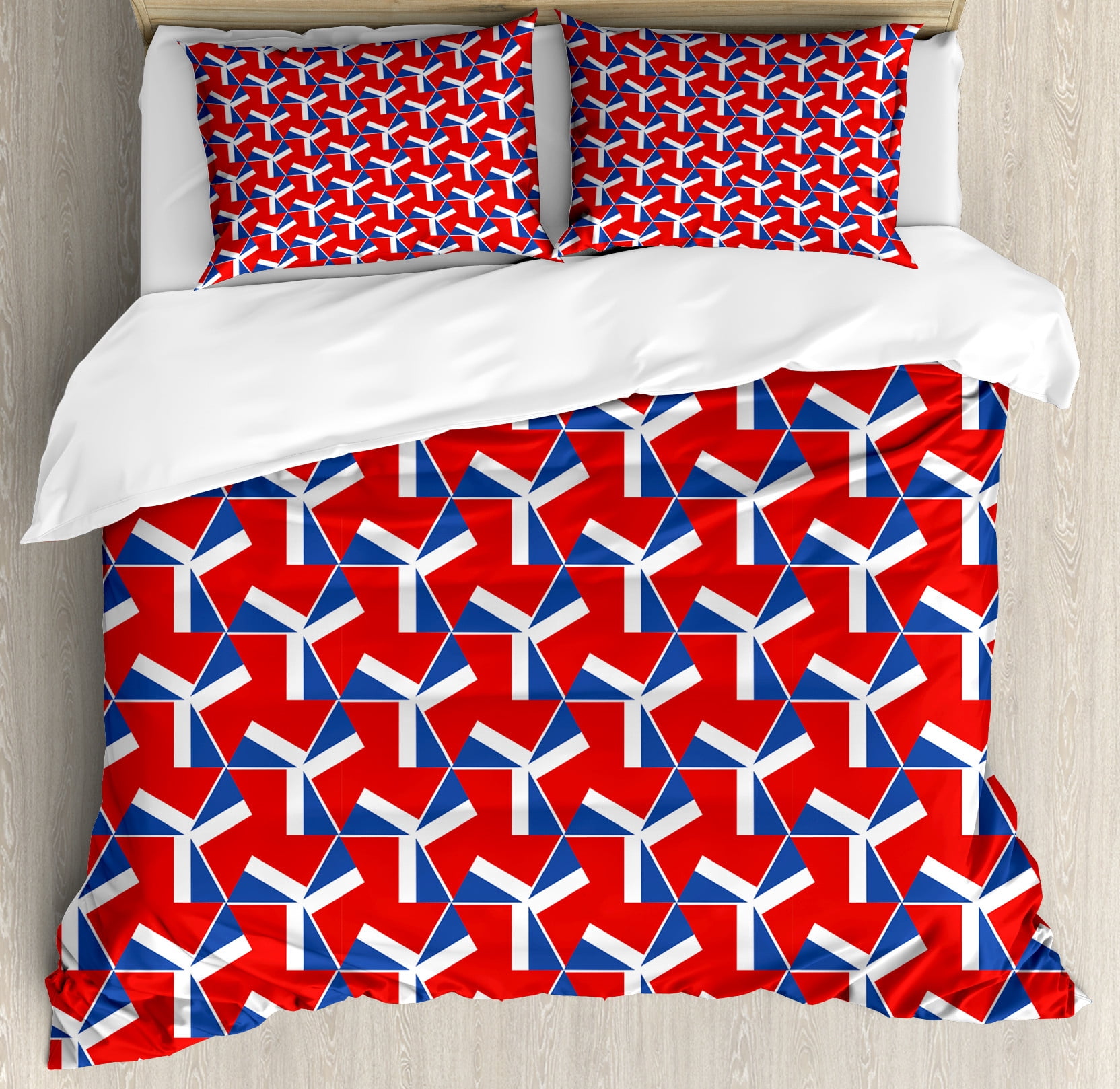 Geometric Duvet Cover Set, Abstract Contemporary Illustration of ...