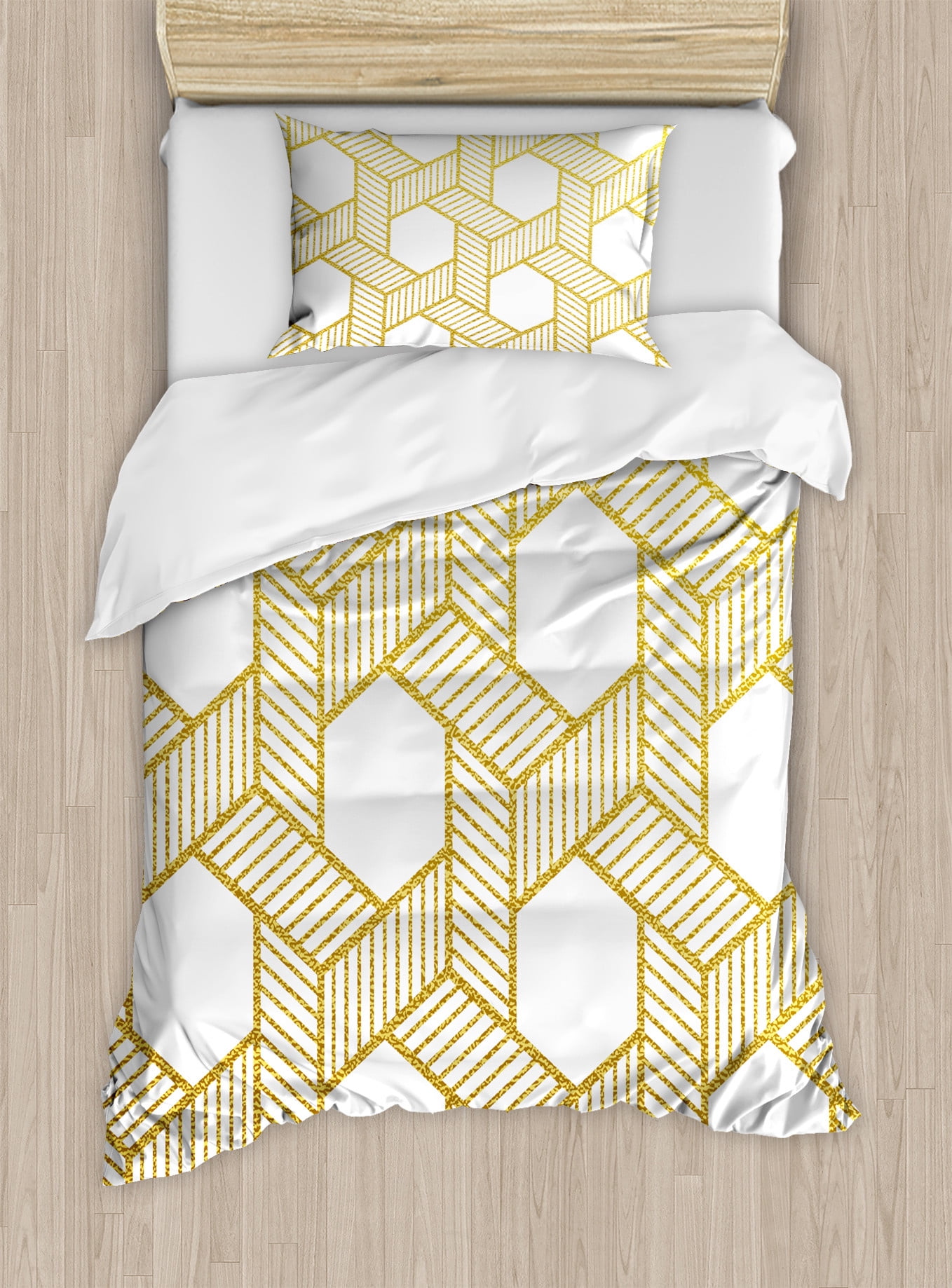 Geometric Duvet Cover Set, Entangled Stripes with Diagonal Lines ...