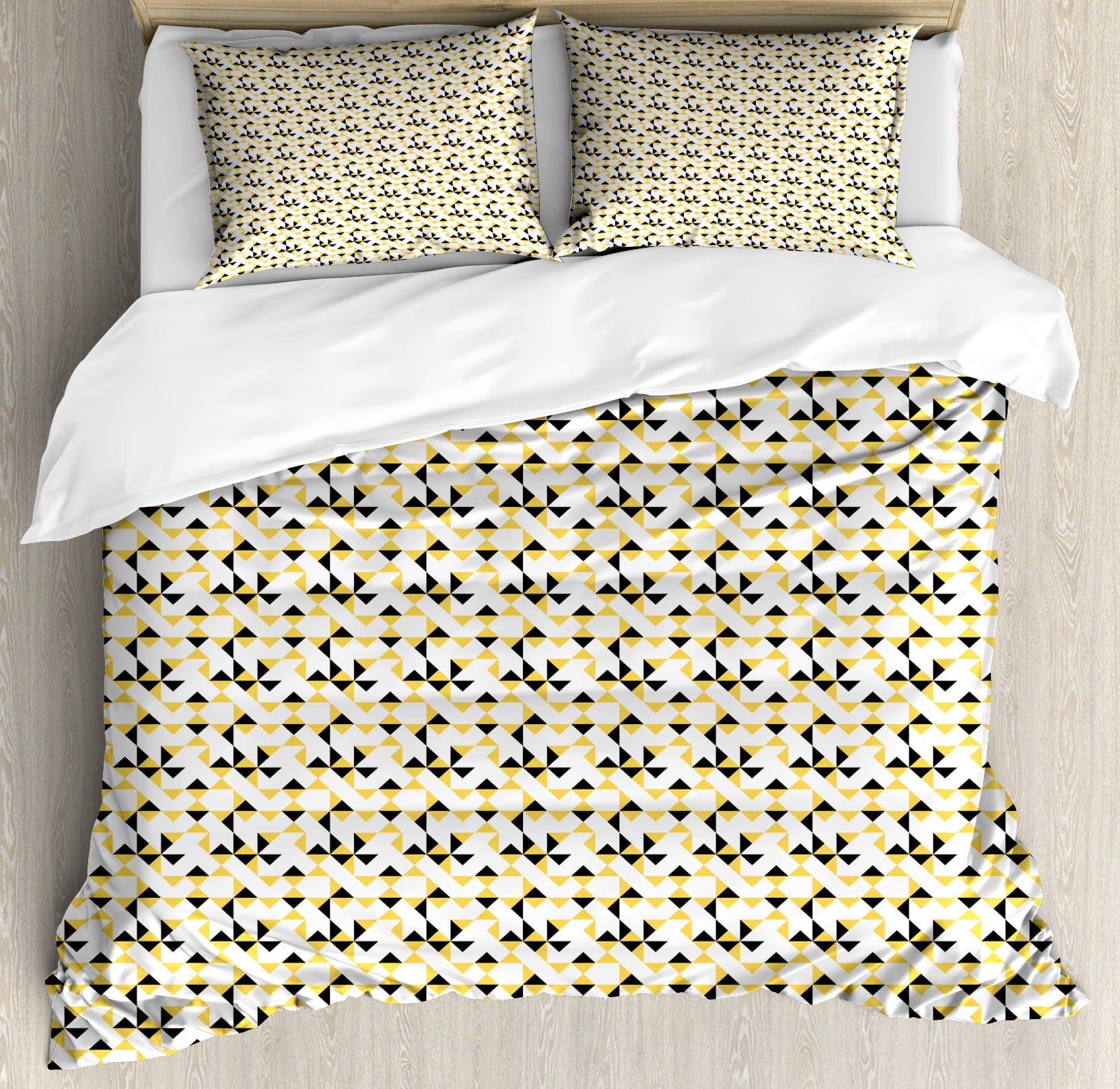 Geometric Duvet Cover Set, Futuristic and Modern Triangles Pattern on a ...