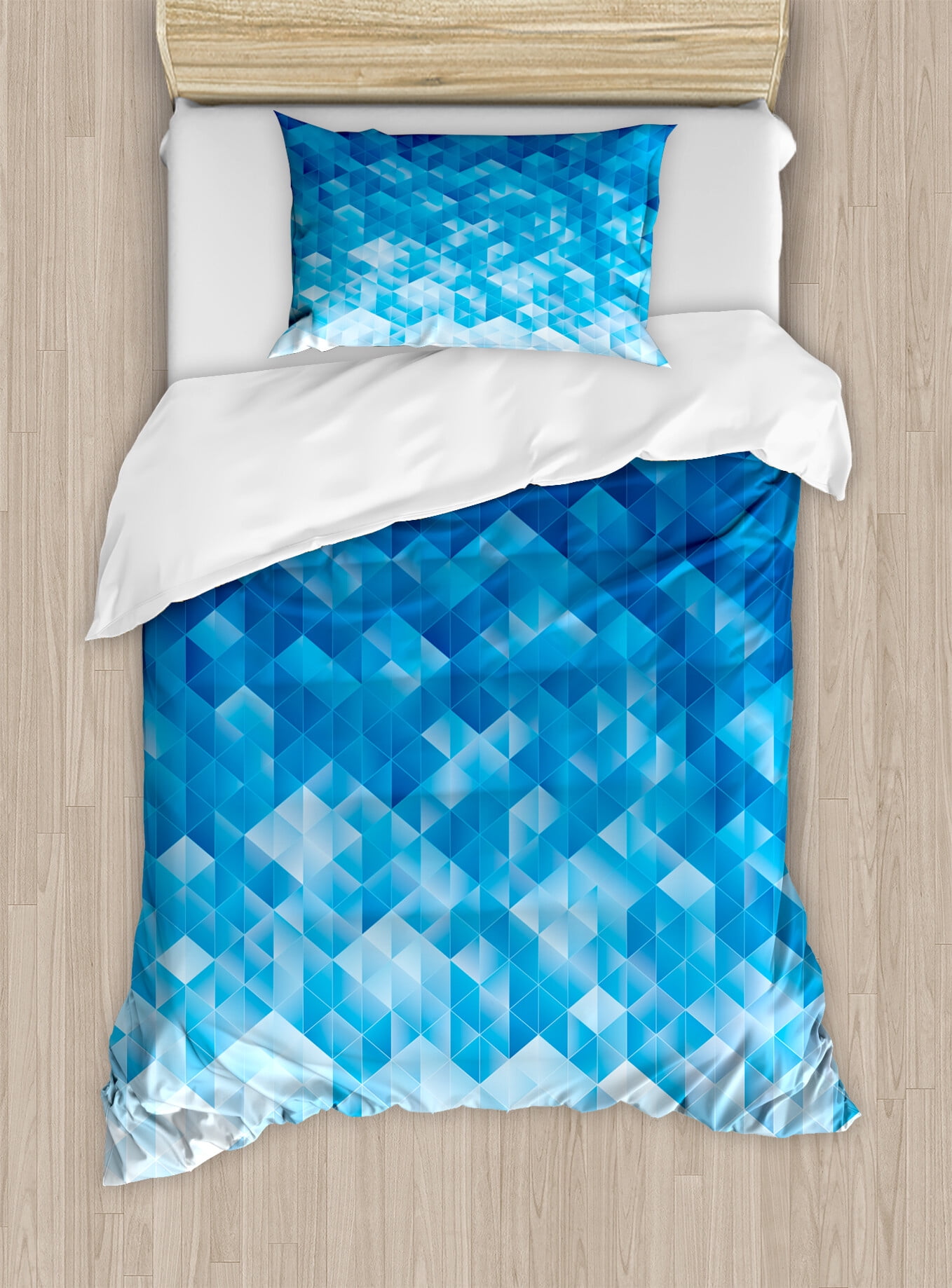 Geometric Duvet Cover Set, Gradient Color Change Digital Texture Mosaic ...