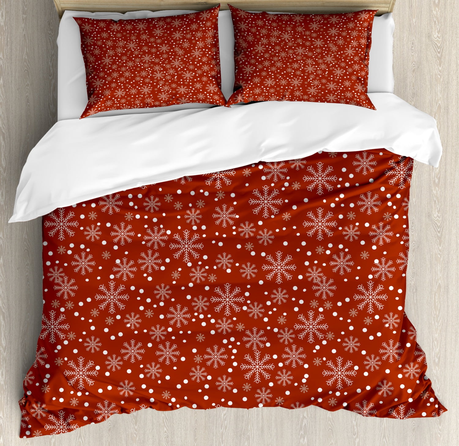 Geometric Duvet Cover Set King Size, Festive Winter Season Holiday ...