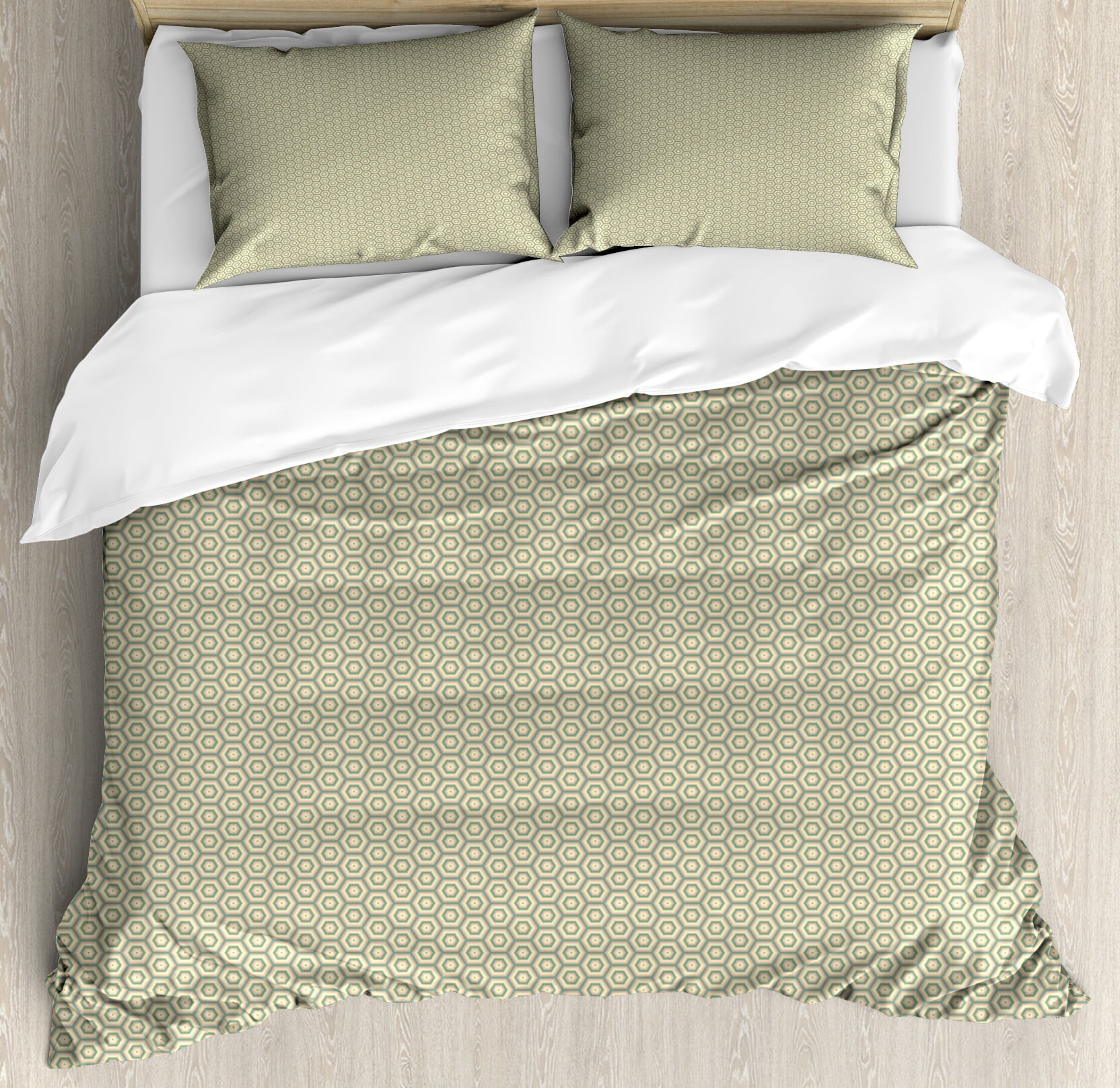 Geometric Duvet Cover Set, Pattern of Repetitive Hexagonal Shapes in ...