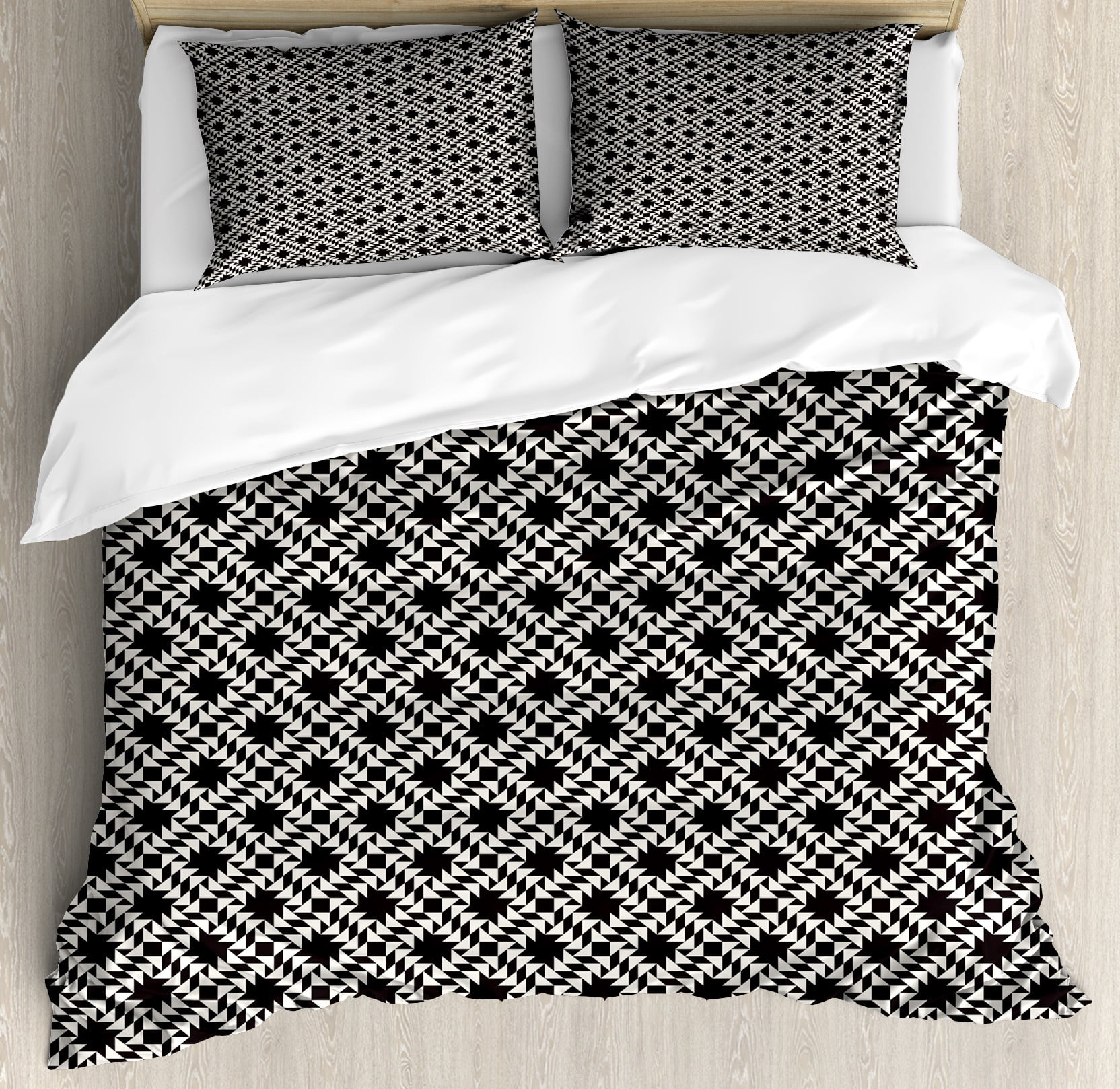 Geometric Duvet Cover Set, Repetitive Triangular Pattern Contemporary ...