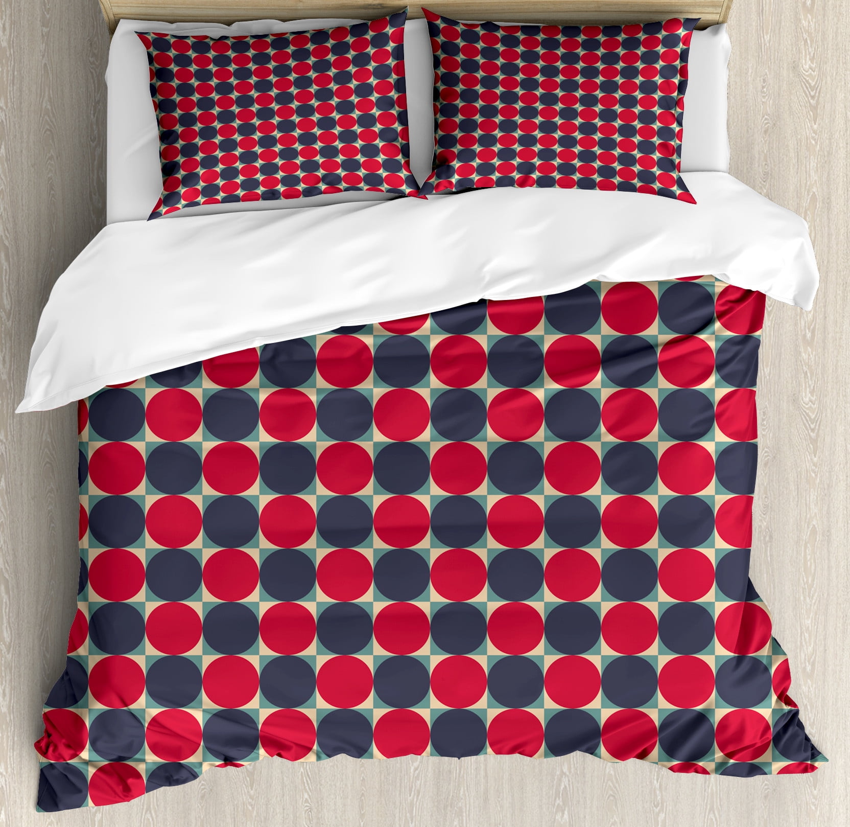 Geometric Duvet Cover Set, Rhythmic Circular Formations Arranged into ...