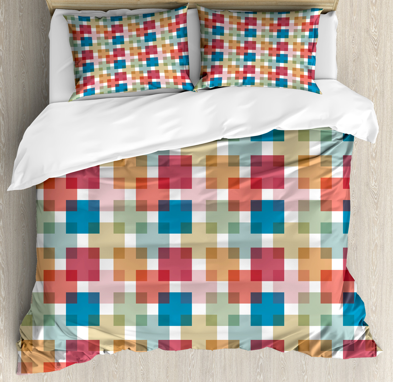 Geometric Duvet Cover Set, Vector Illustration Seamless Pattern ...