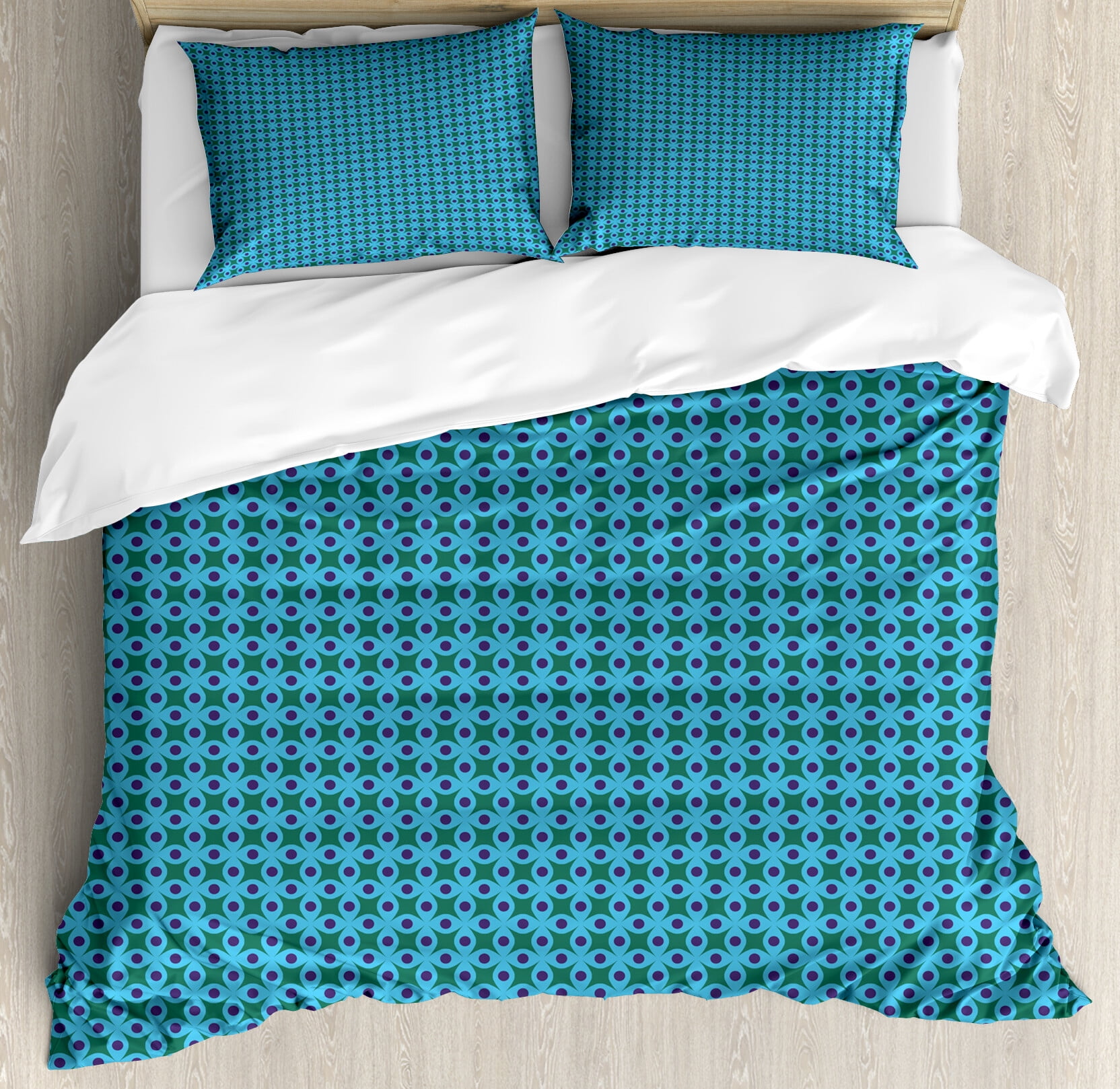 Geometric Duvet Cover Sets, Modern Repeating Pattern with Rounds Grid ...