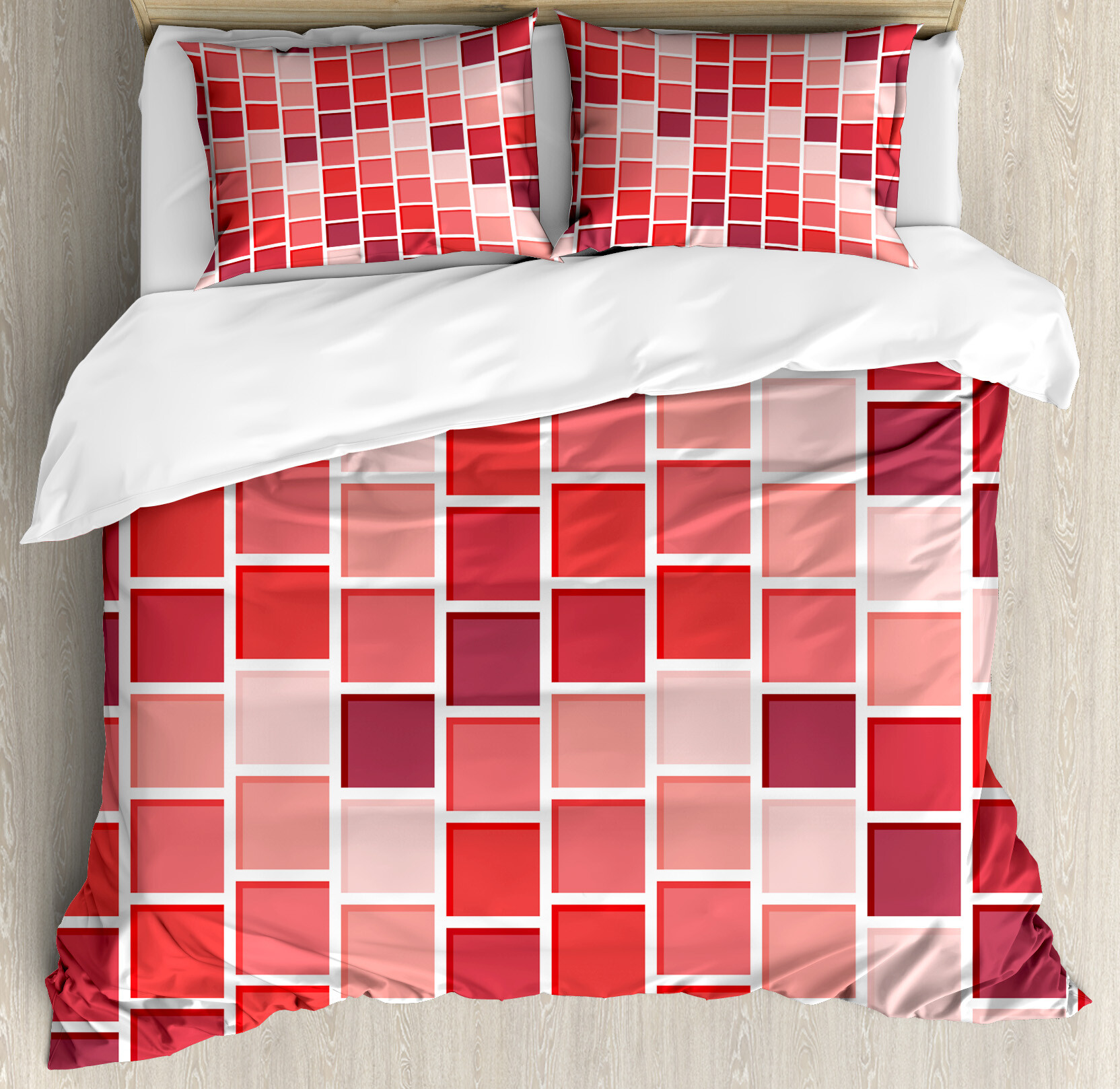 Geometric Duvet Cover Sets, Tile Rectangle Square Cube Vertical Lines ...