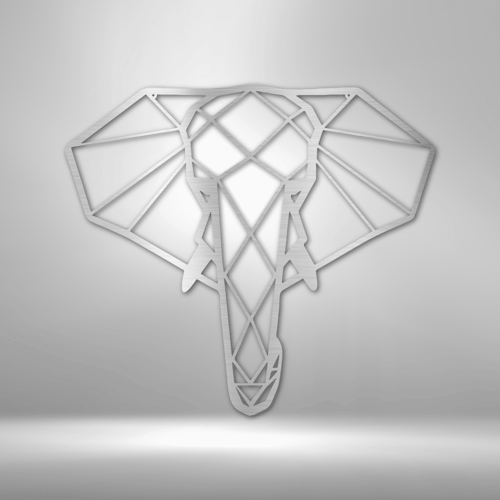 Geometric Elephant Steel Sign Laser Cut Powder Coated Home & Office ...