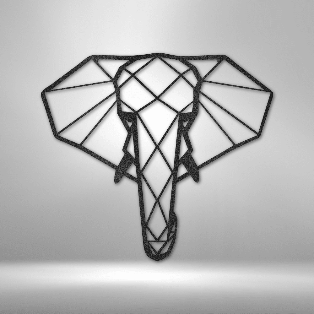 Geometric Elephant Steel Sign Laser Cut Powder Coated Home & Office ...