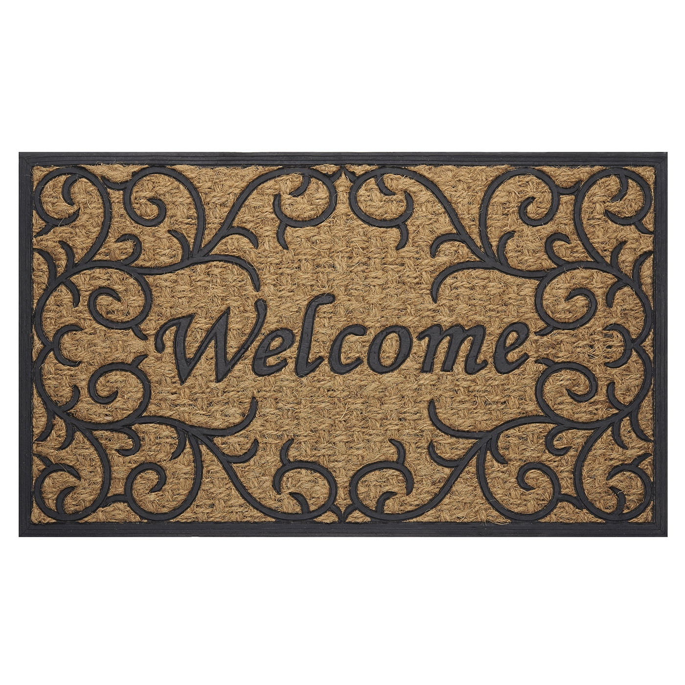 Geometric Entrance Door Mat, 100% Natural Coconut Husk Fibers & Non ...